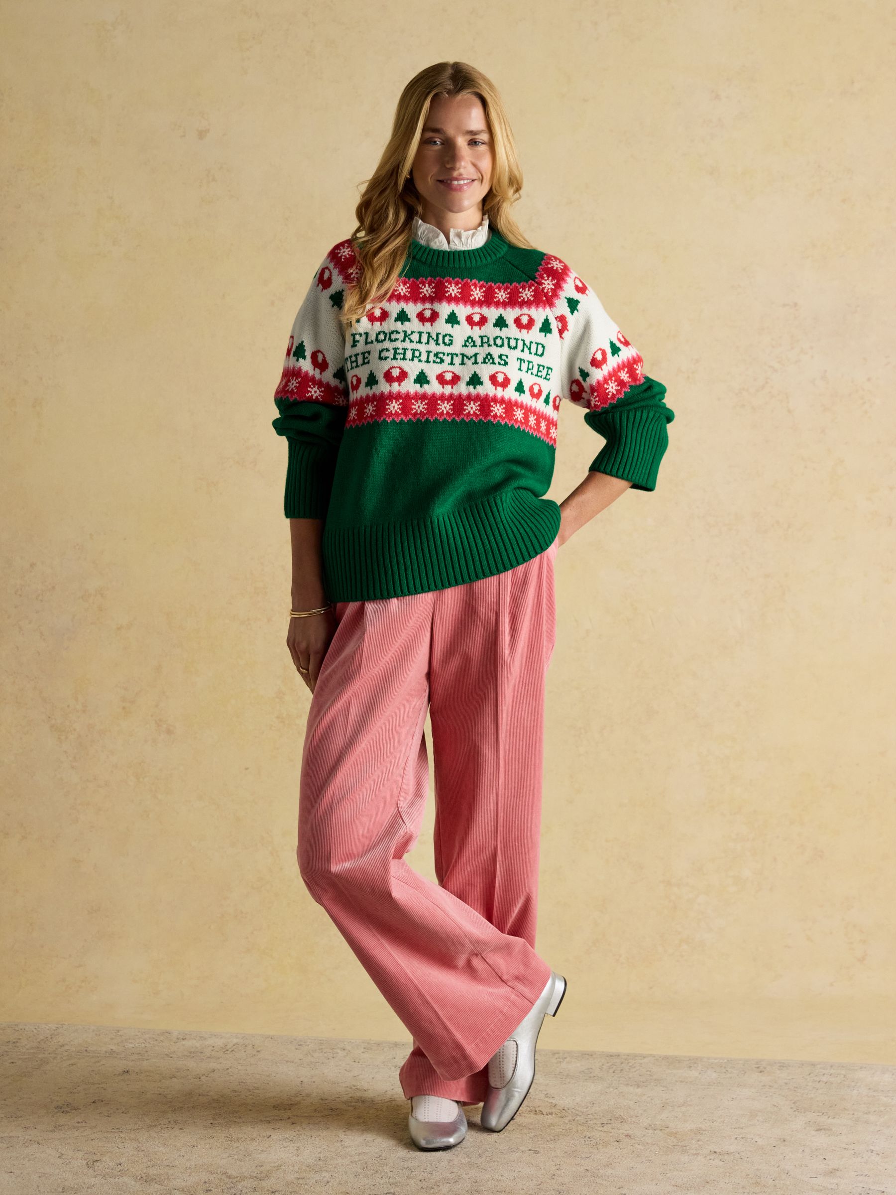 Buy Joules Flocking Around Green Crew Neck Christmas Jumper from the ...