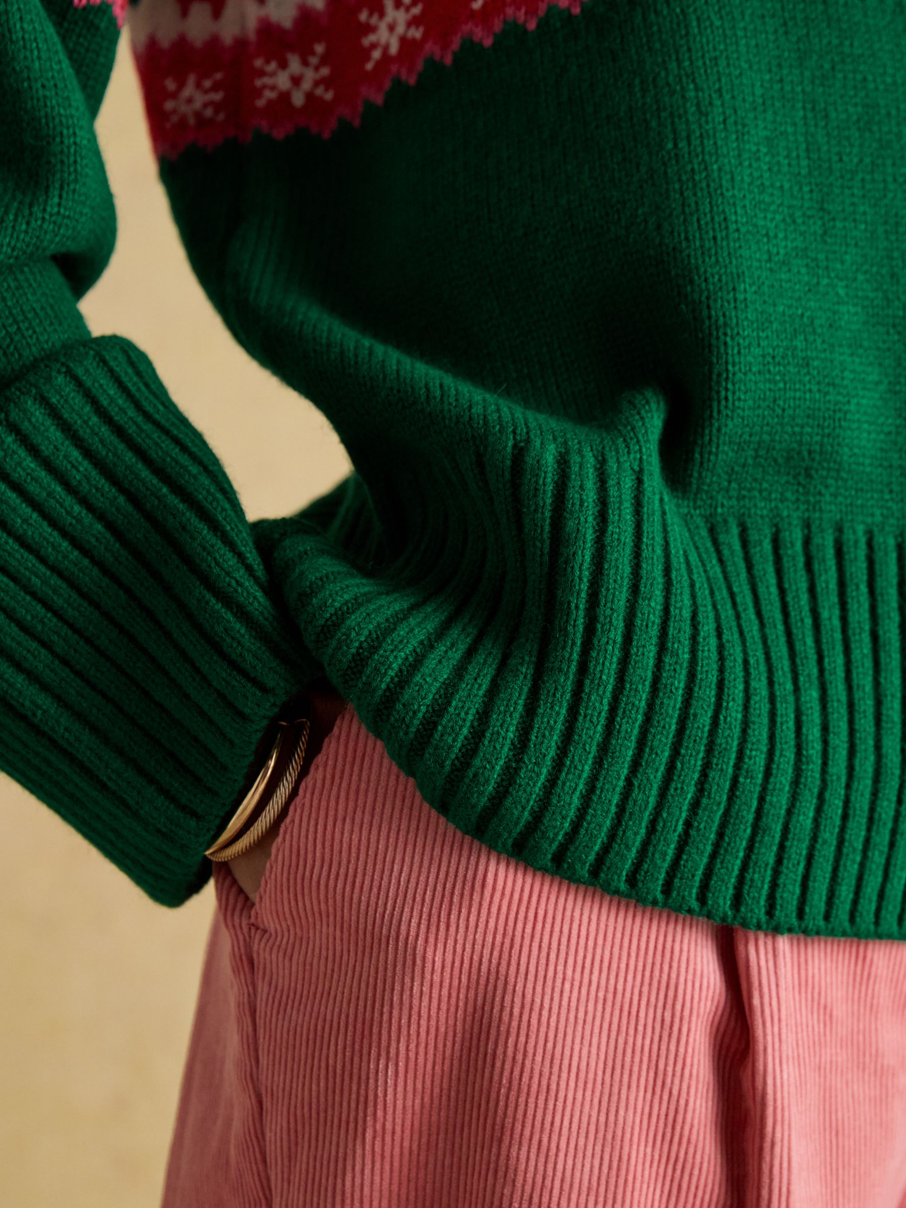 Buy Joules Flocking Around Green Crew Neck Christmas Jumper from the ...