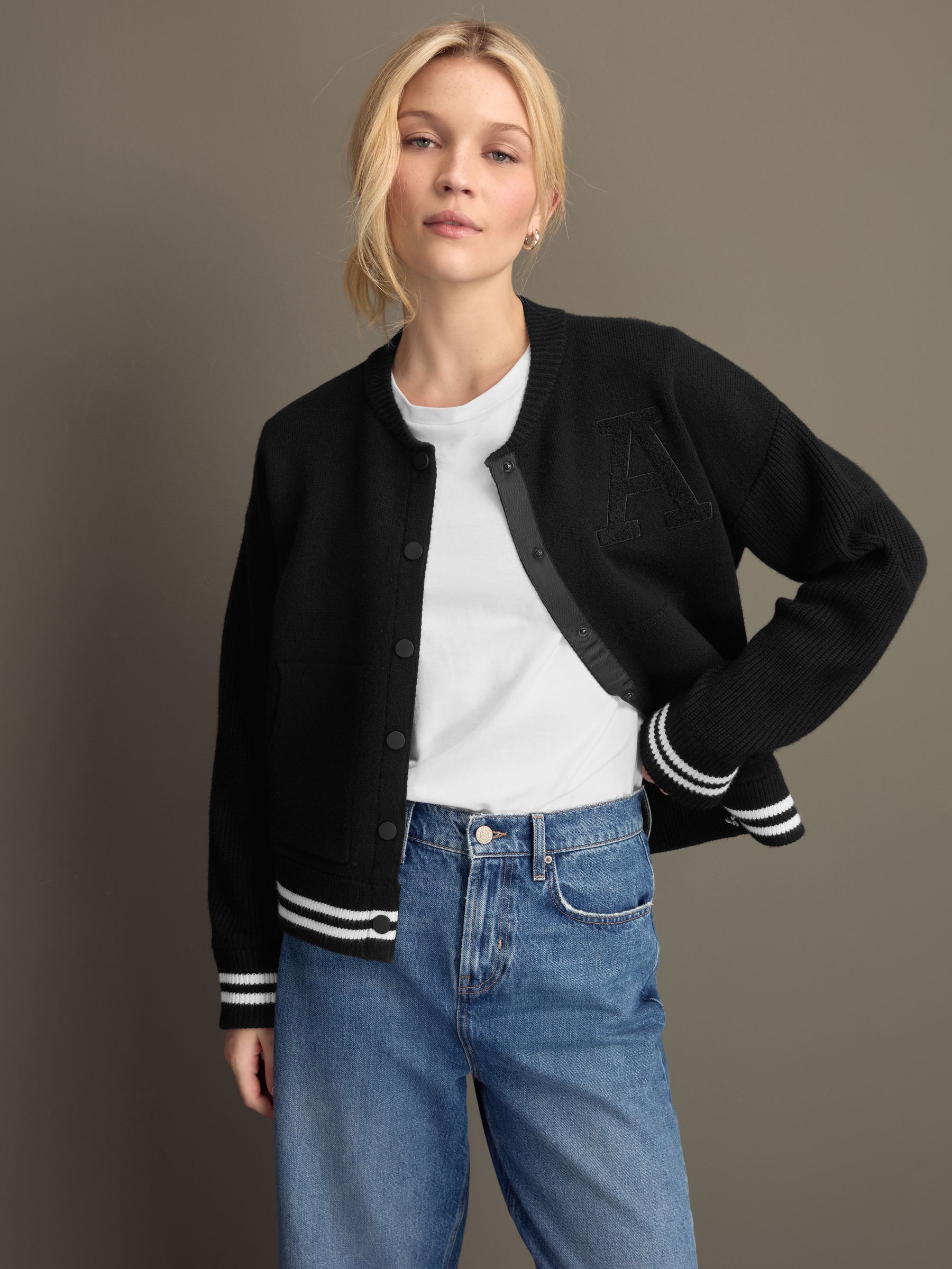 Buy Black Knitted Bomber Jacket Cardigan from the Next UK online shop