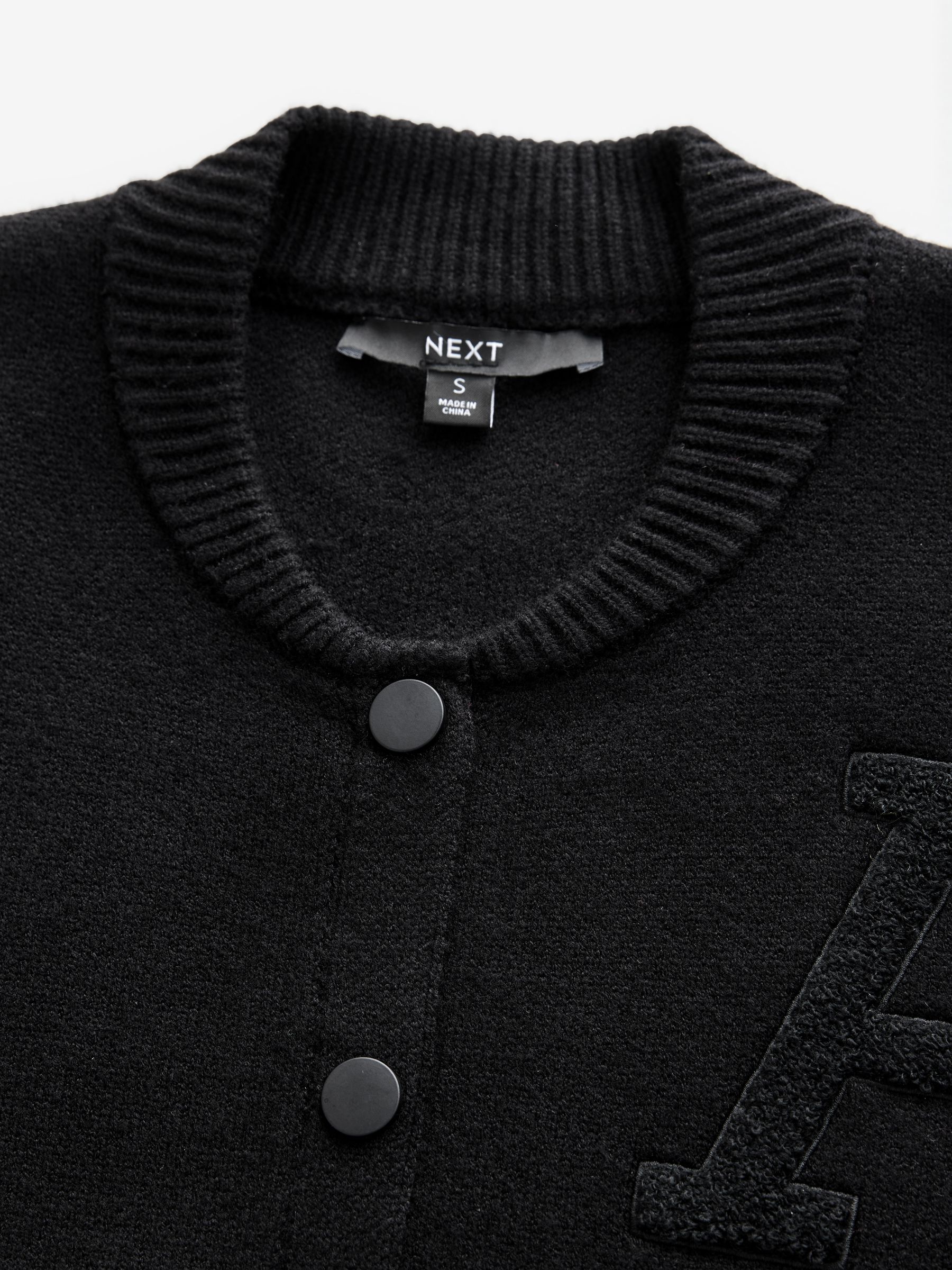 Buy Black Knitted Bomber Jacket Cardigan from the Next UK online shop