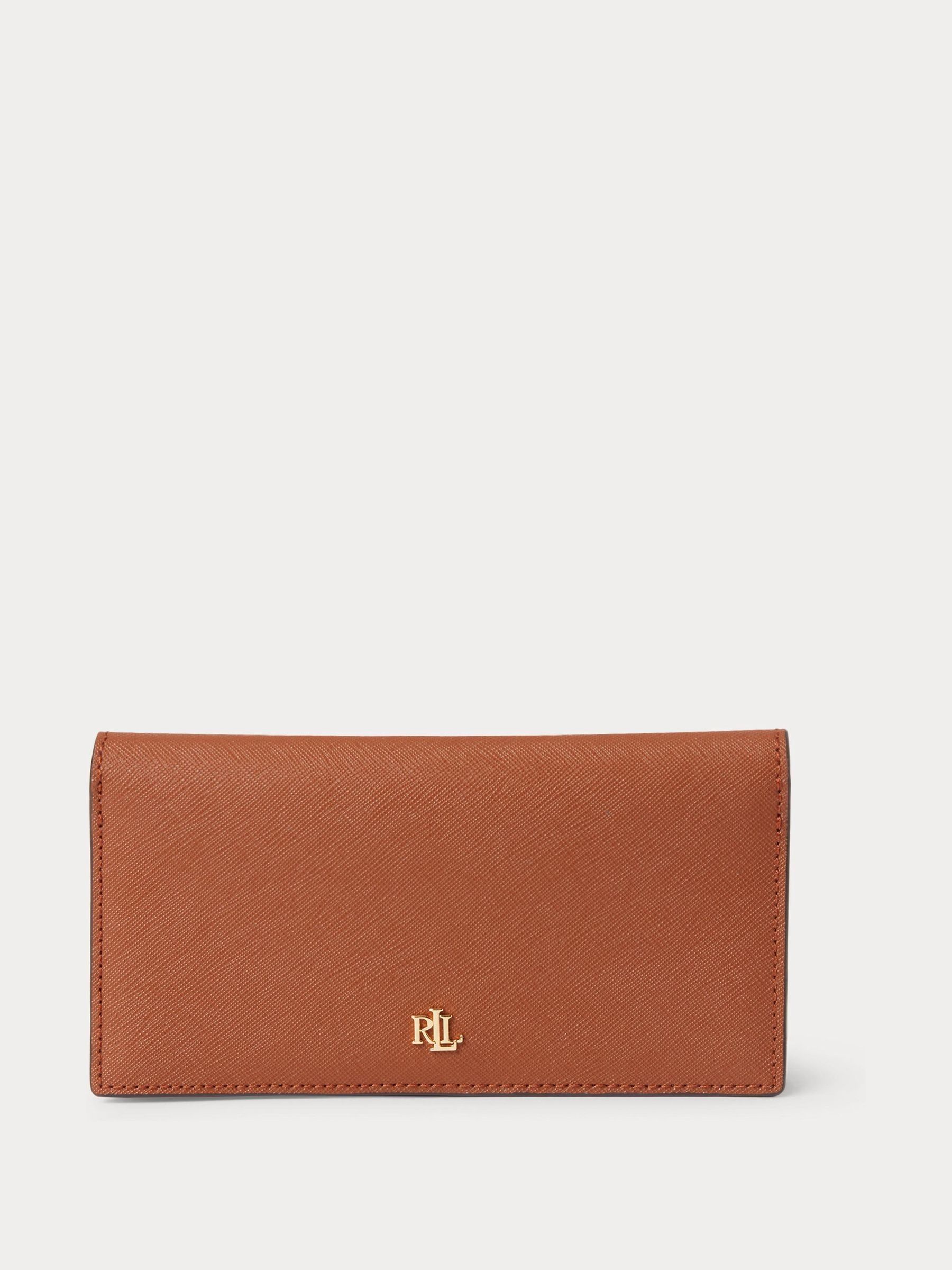 Buy Lauren Ralph Lauren Lauren Tan Crosshatch Leather Slim Wallet from ...