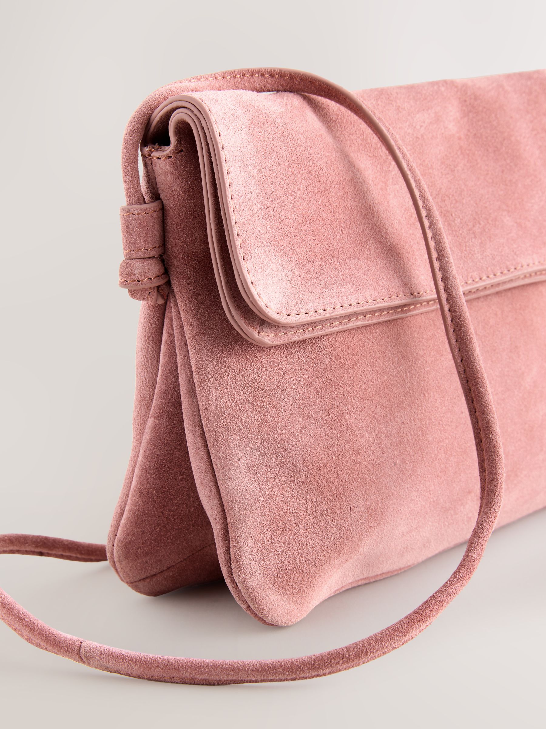 Buy Coral Pink Leather Flap Cross-Body Bag from the Next UK online shop
