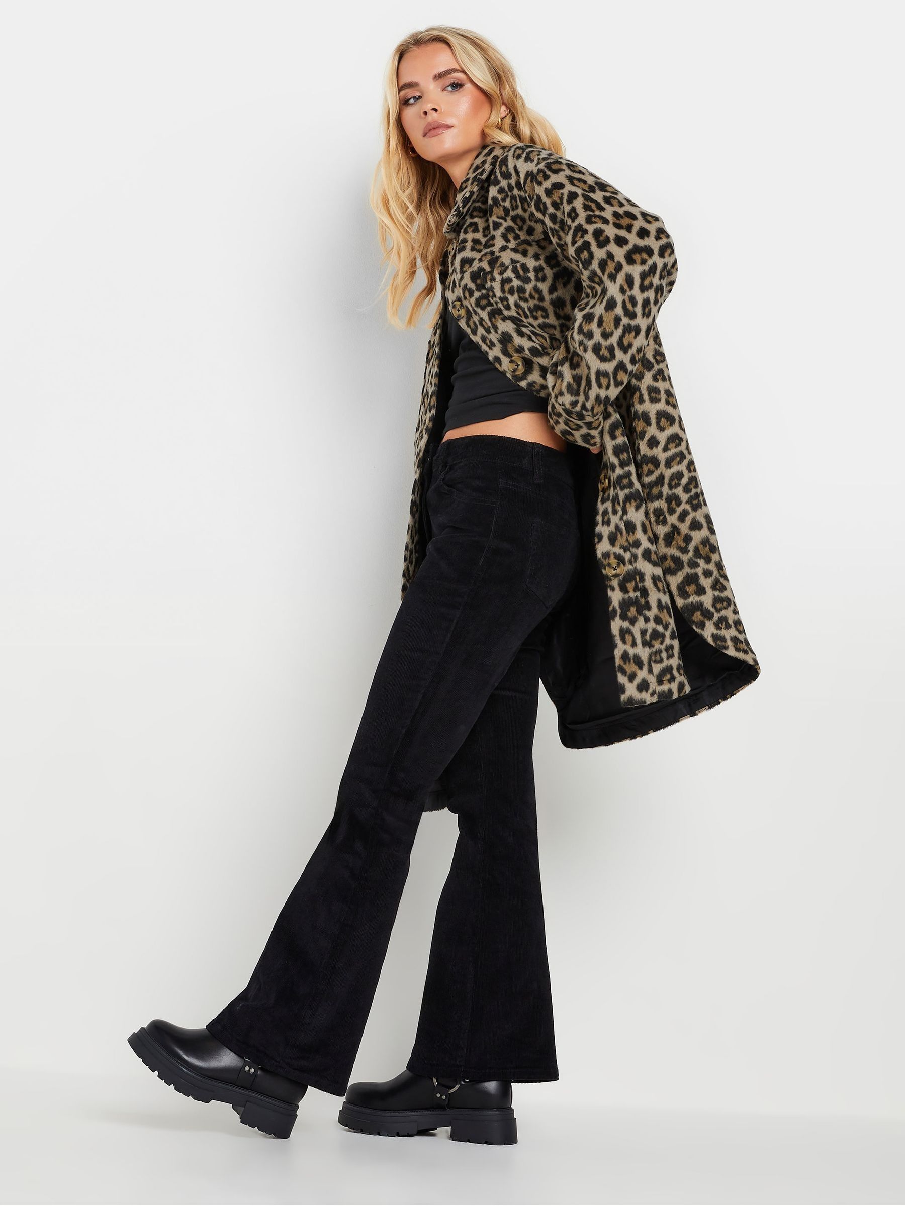 Buy PixieGirl Petite Brown Animal Print Longline Shacket from the Next ...