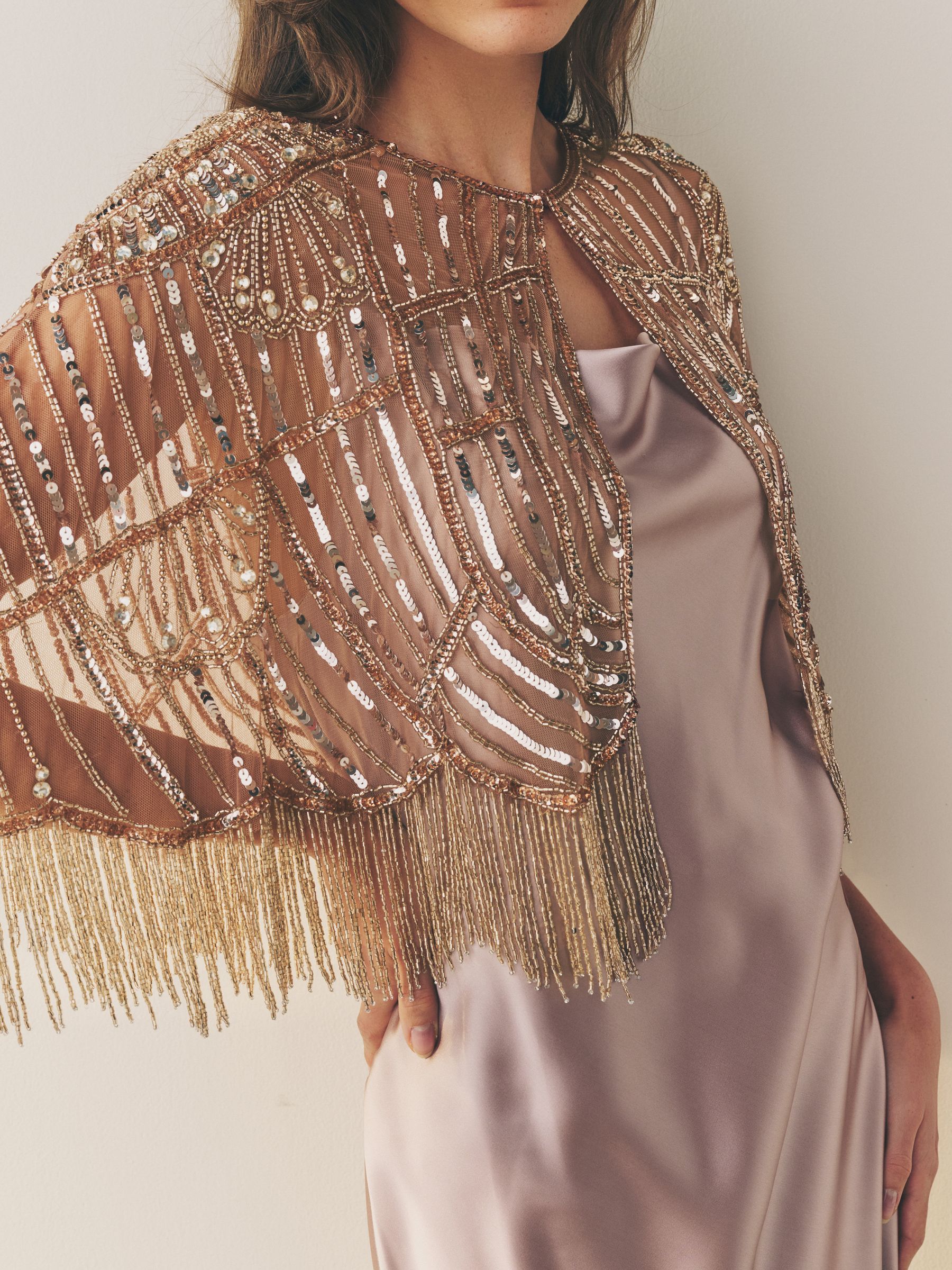 Buy Rose Gold Embellished Cape from the Next UK online shop