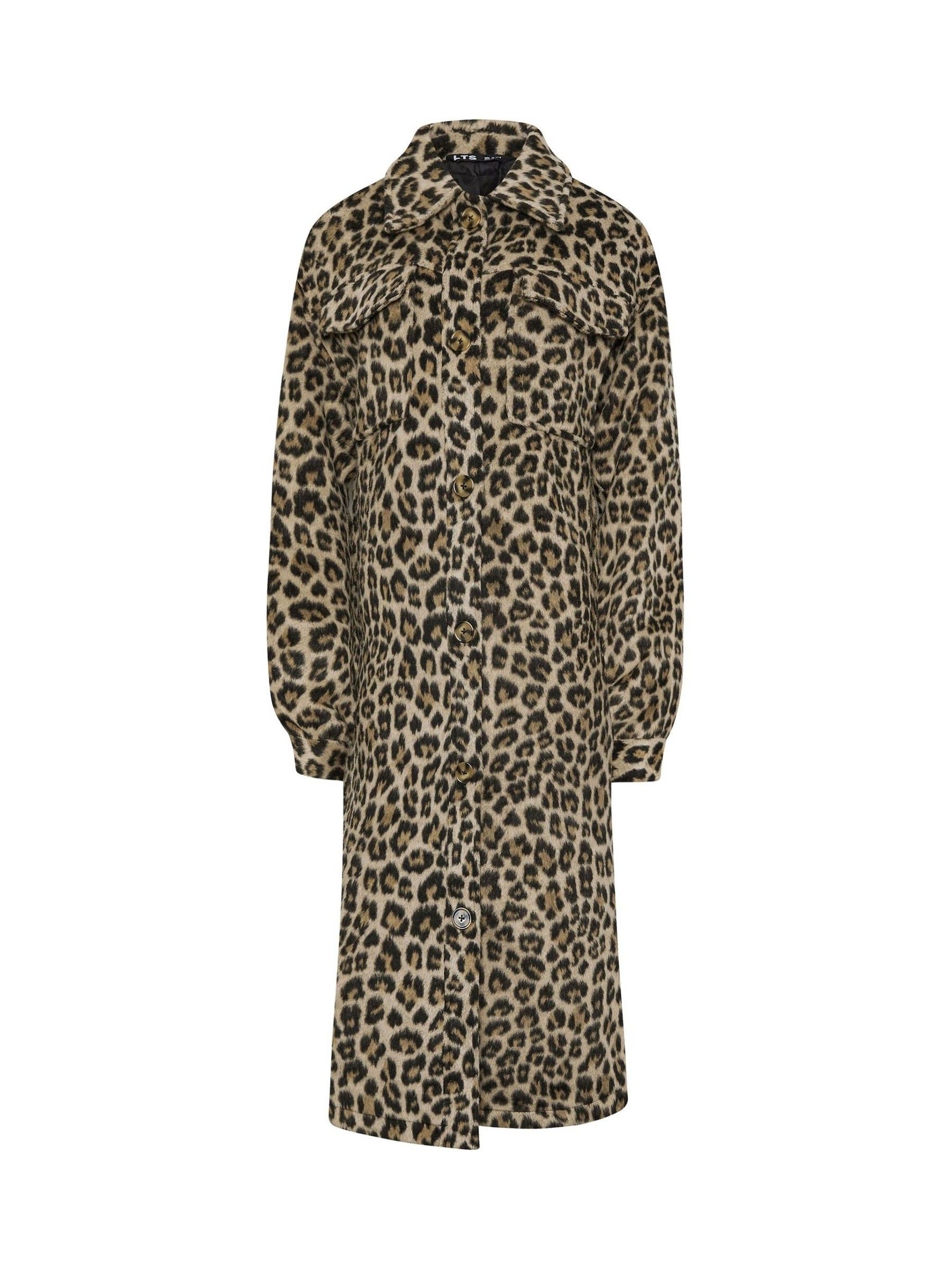 Buy Long Tall Sally Blue Leopard Print Longline Shacket from the Next ...
