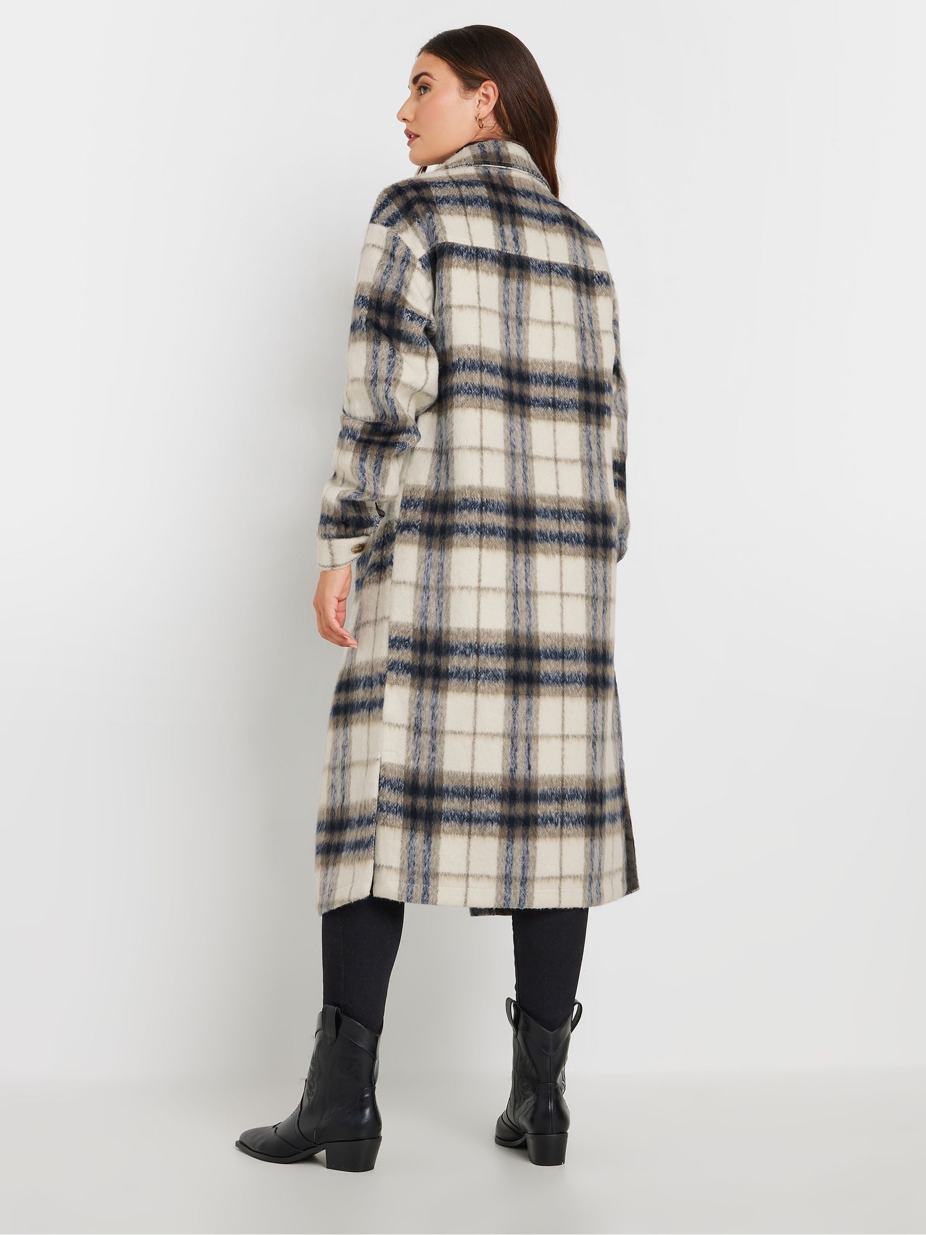 Buy Long Tall Sally Blue Check Longline Shacket from the Next UK online ...