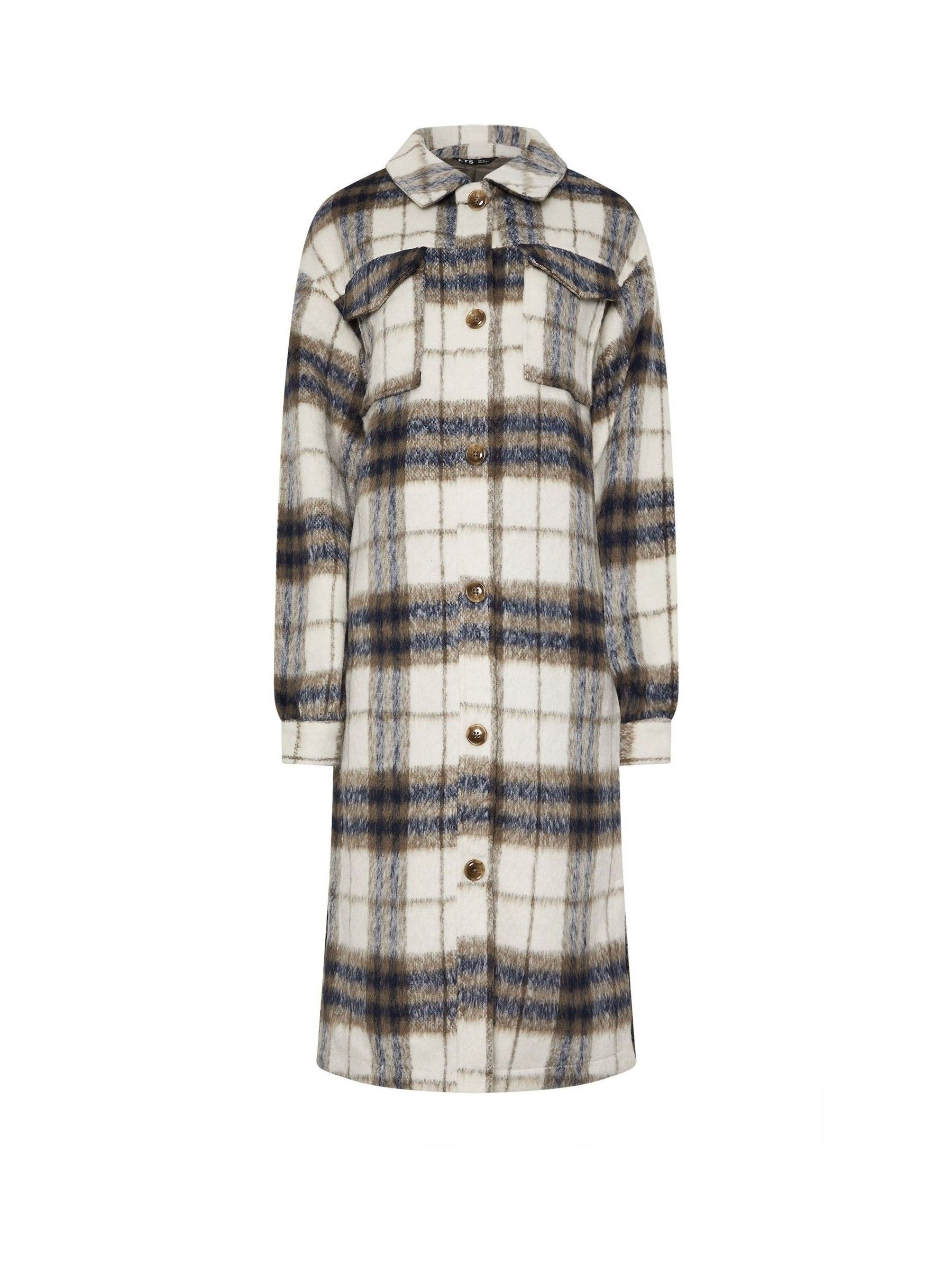 Buy Long Tall Sally Blue Check Longline Shacket from the Next UK online ...