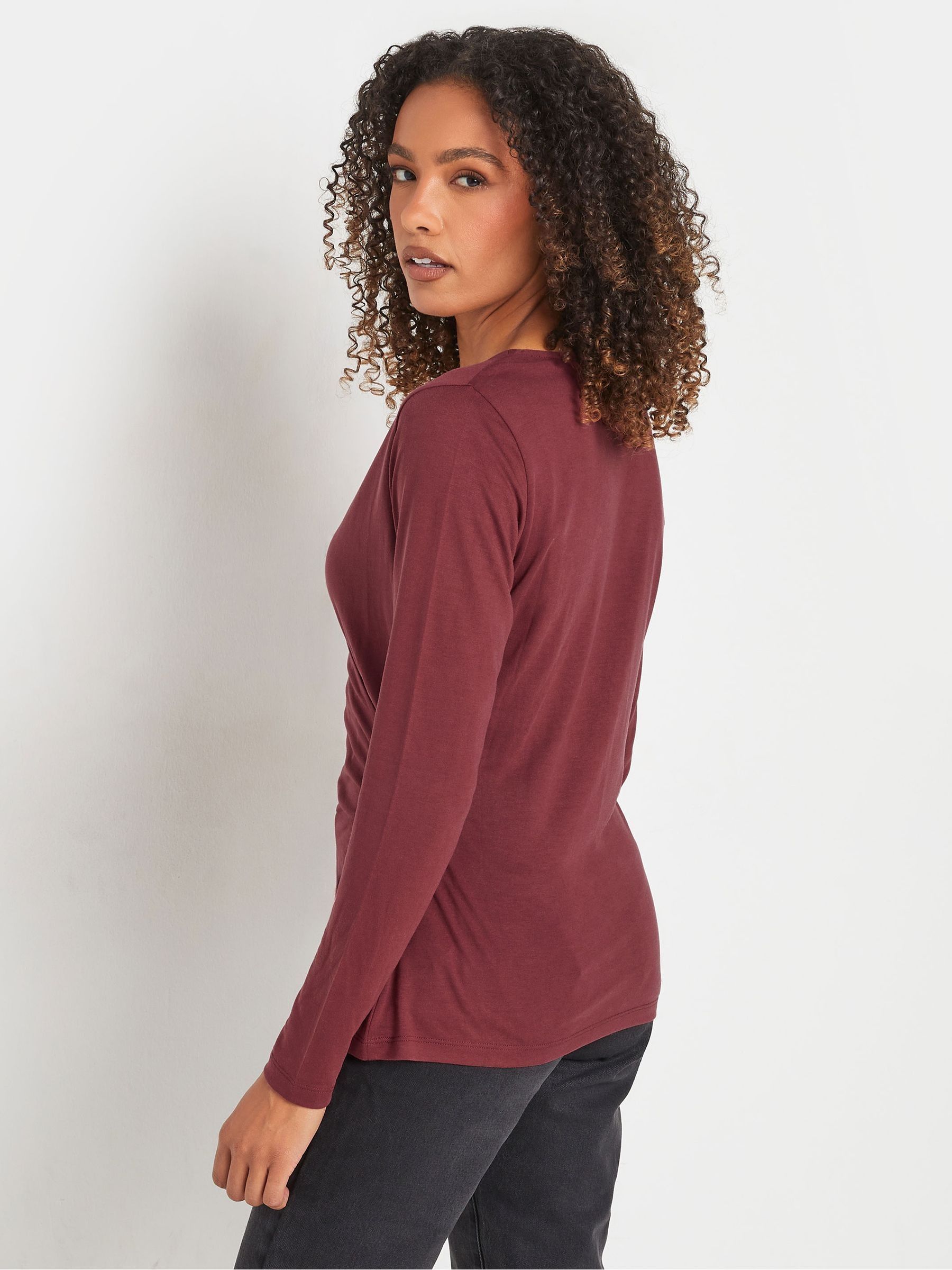 Buy M&Co Purple Premium Long Sleeve Wrap Top from the Next UK online shop
