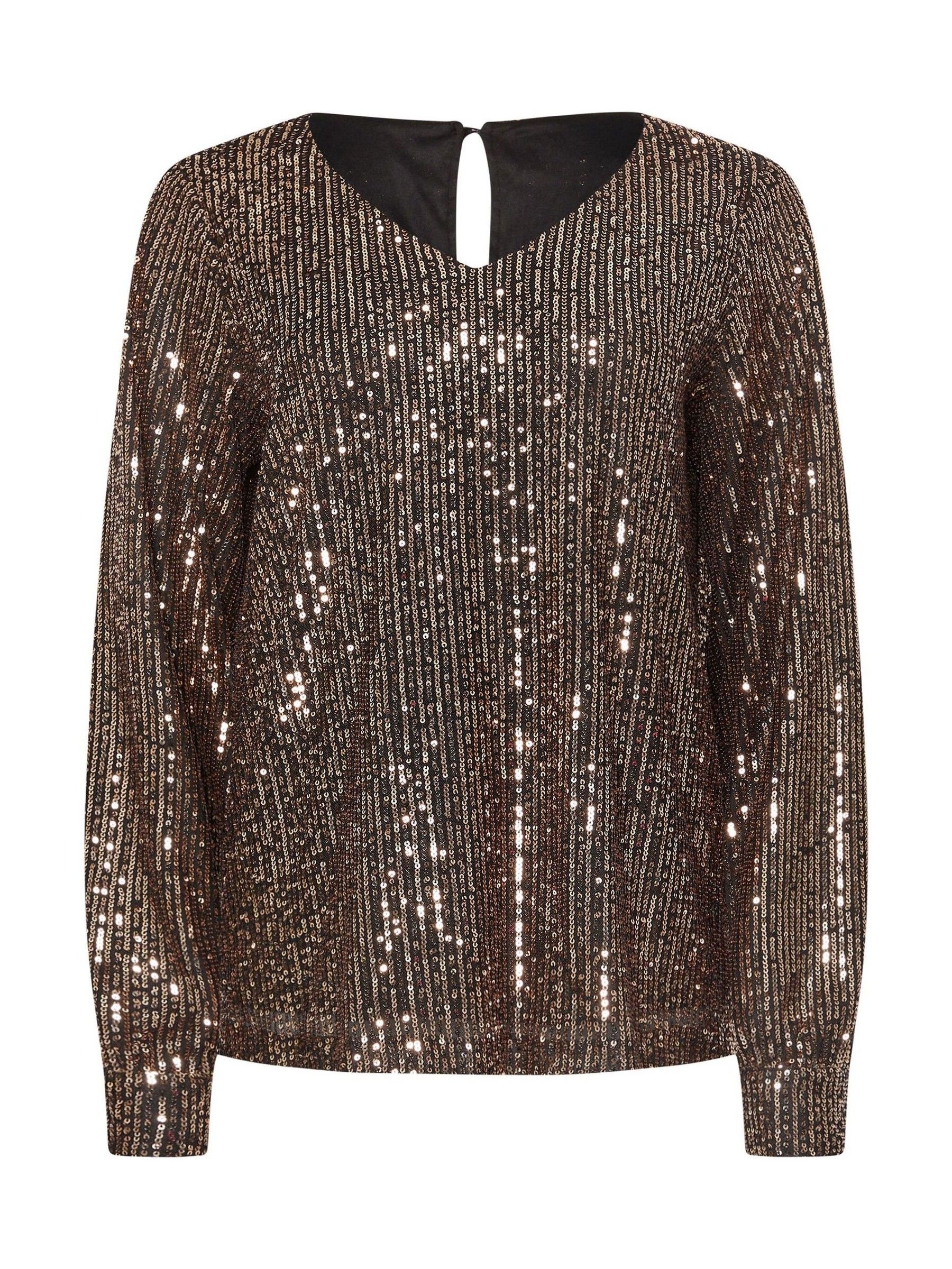 Buy M&Co Gold V-Neck Long Sleeve Sequin Top from the Next UK online shop