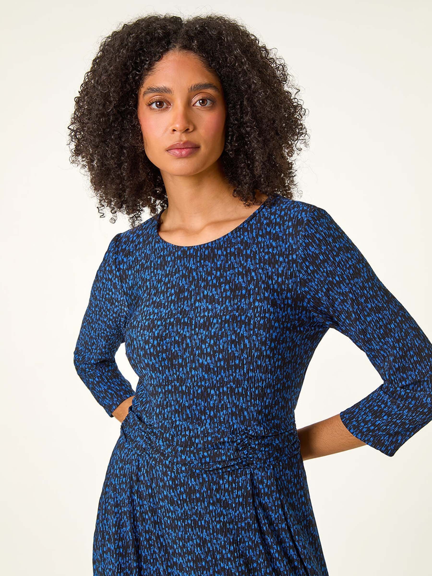 Buy Roman Blue Abstract Stretch Ruched Dress from the Next UK online shop
