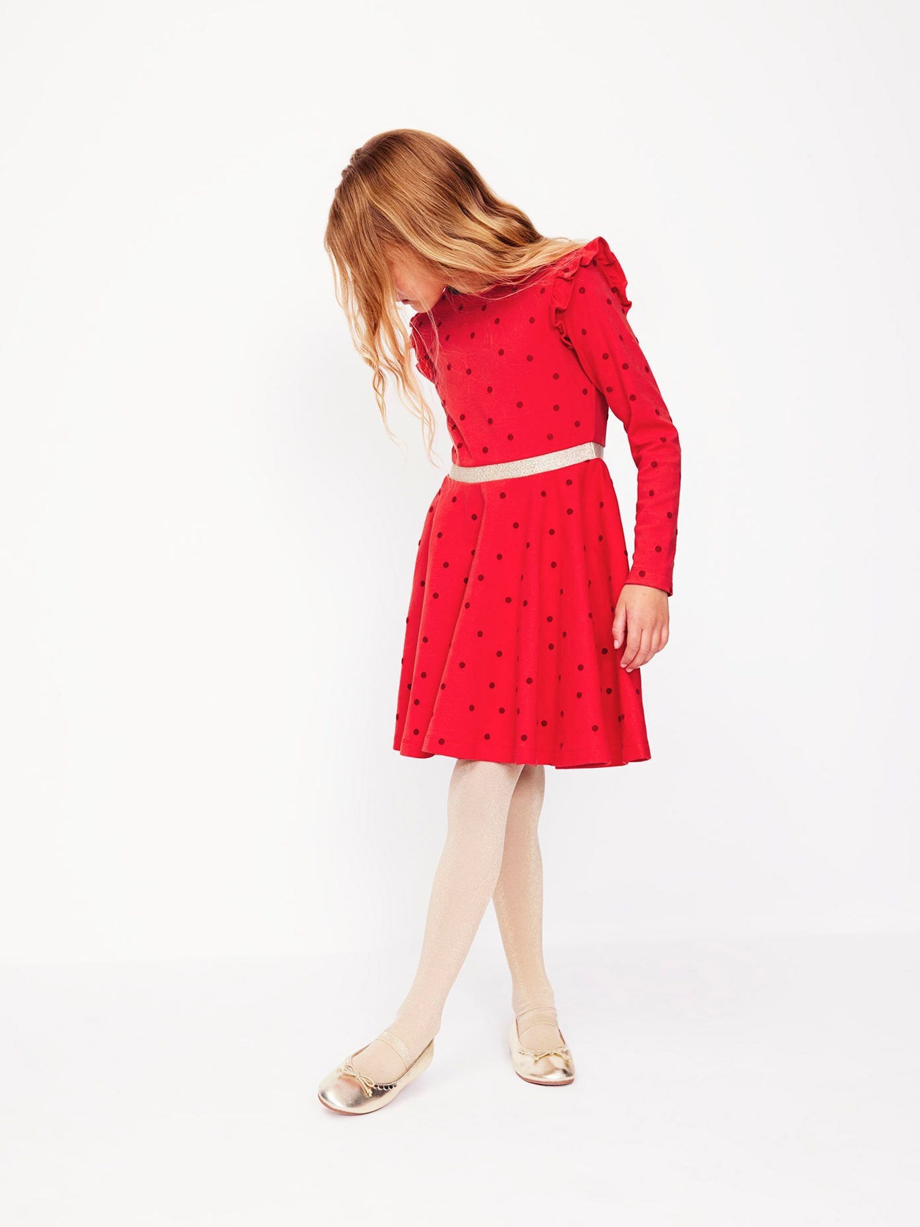 Buy Boden Red Mabel Twirly Ballerina Party 100% Cotton Dress from the ...