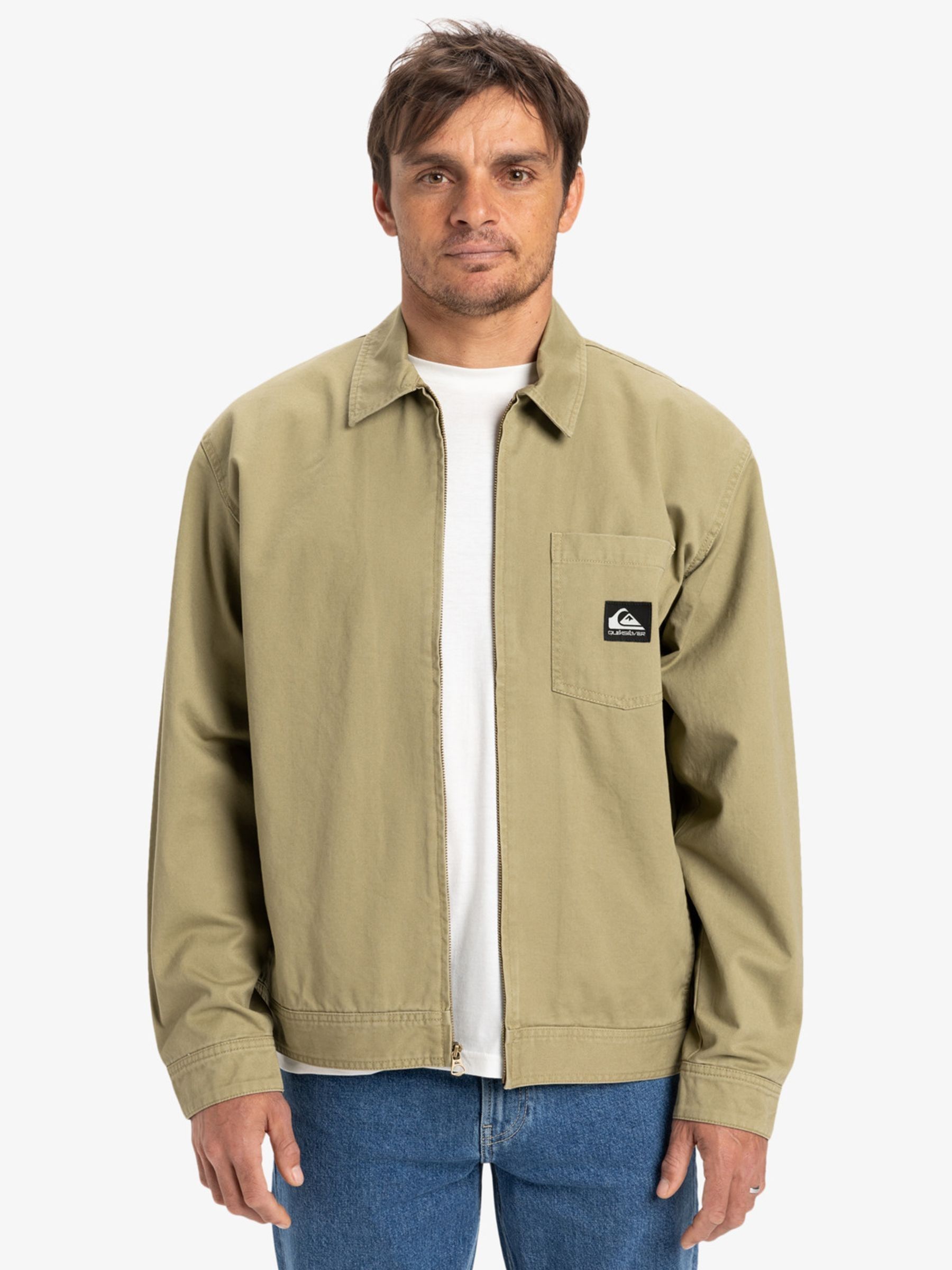 Buy Quiksilver Green DNA Surf Logo Harrington 100% Cotton Jacket from ...