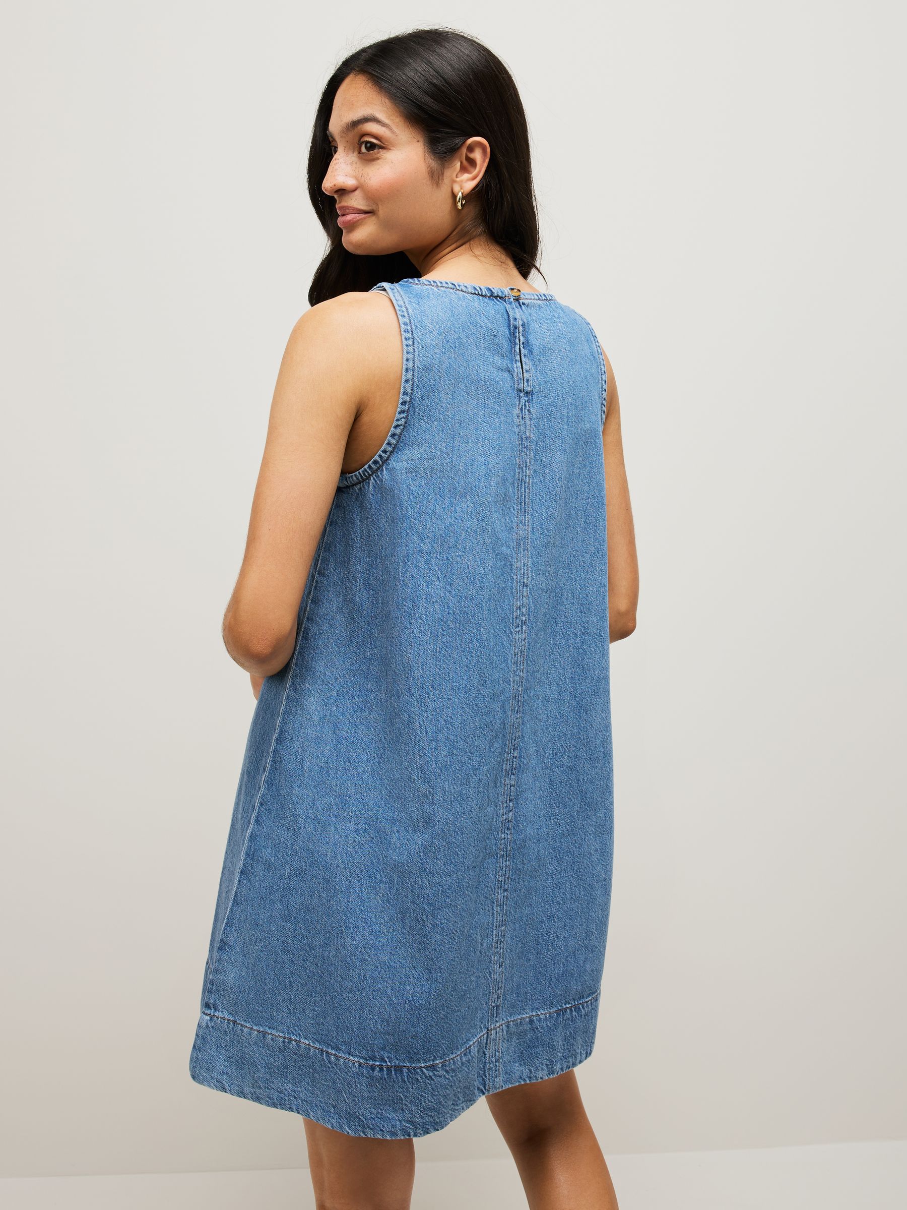 Buy Mid Blue 100% Cotton Denim Racer Mini Dress from the Next UK online ...