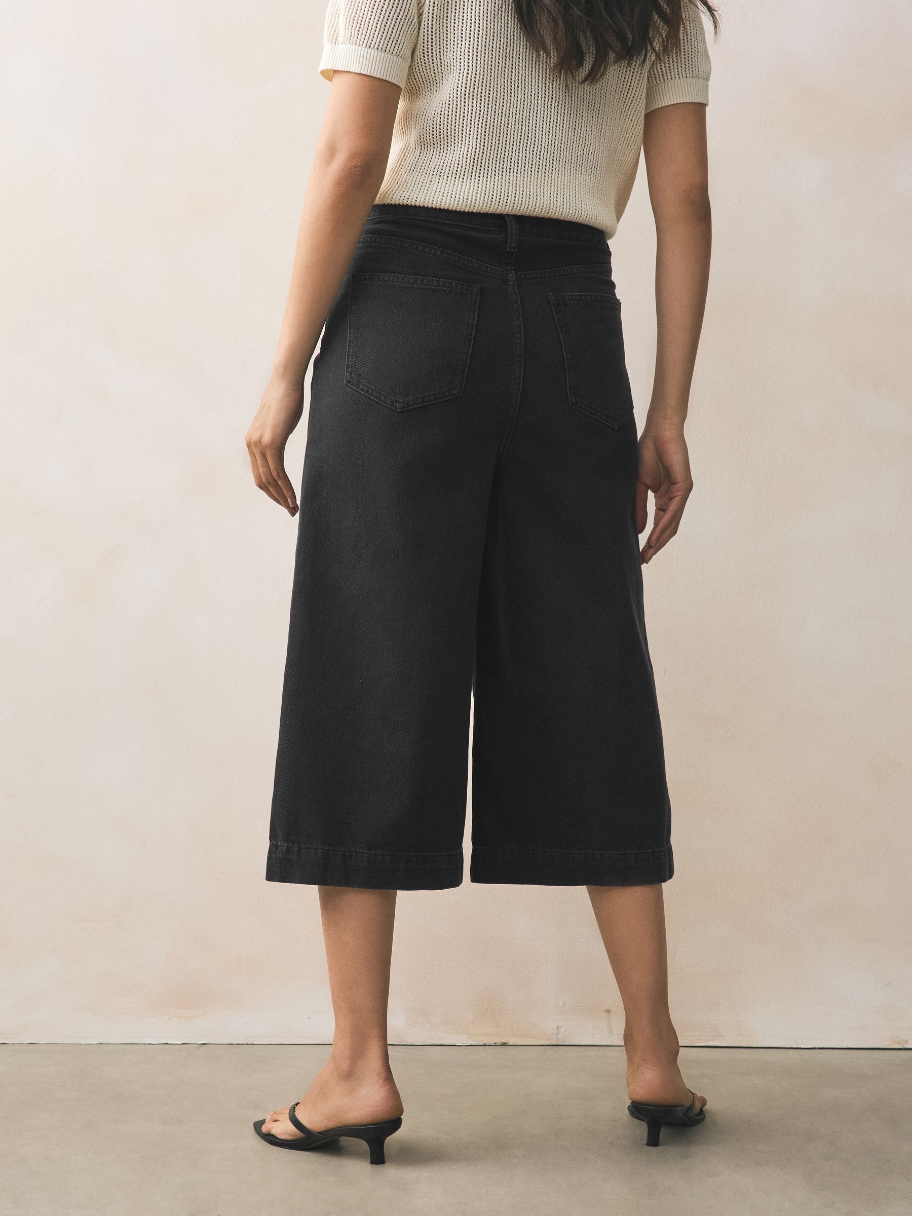 Buy Black Pleated Front Denim Longline Shorts from the Next UK online shop