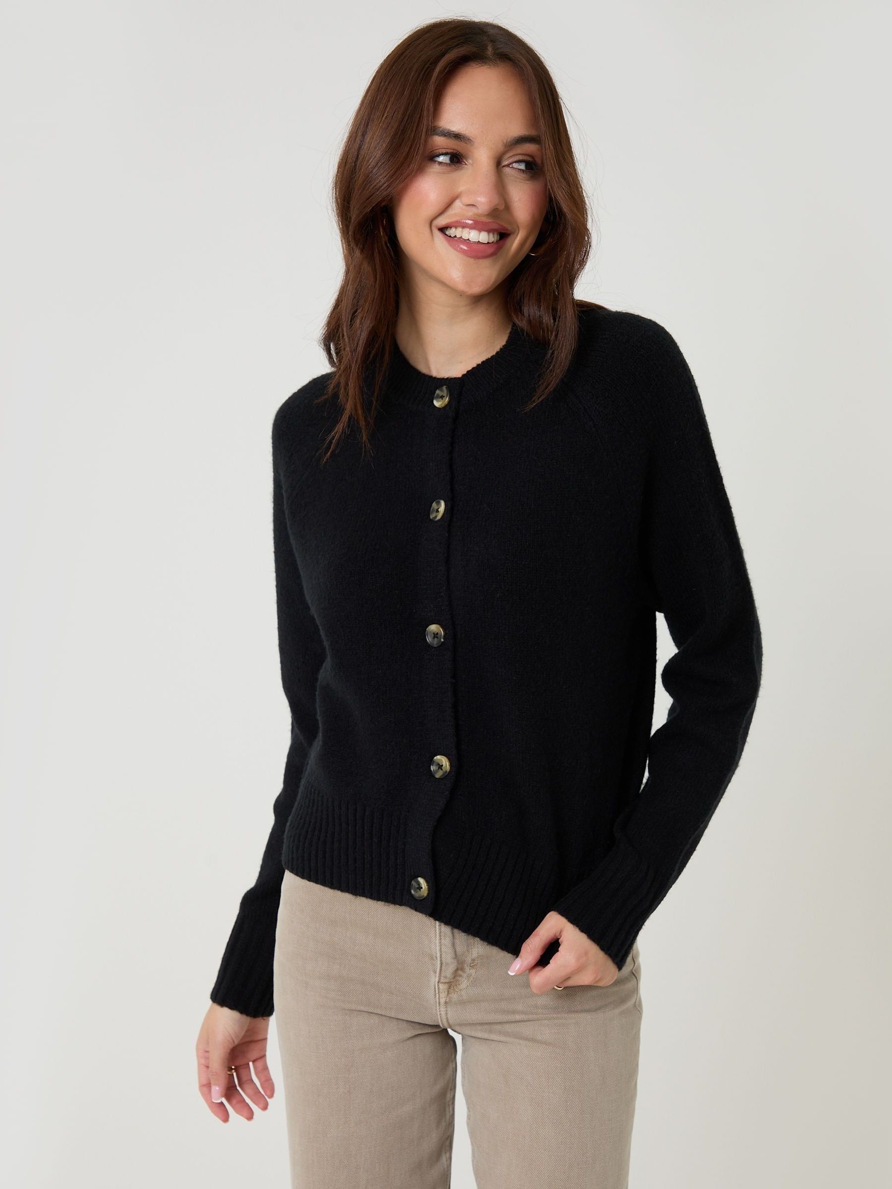 Buy Threadbare Black Button Up Knitted Cardigan from the Next UK online ...