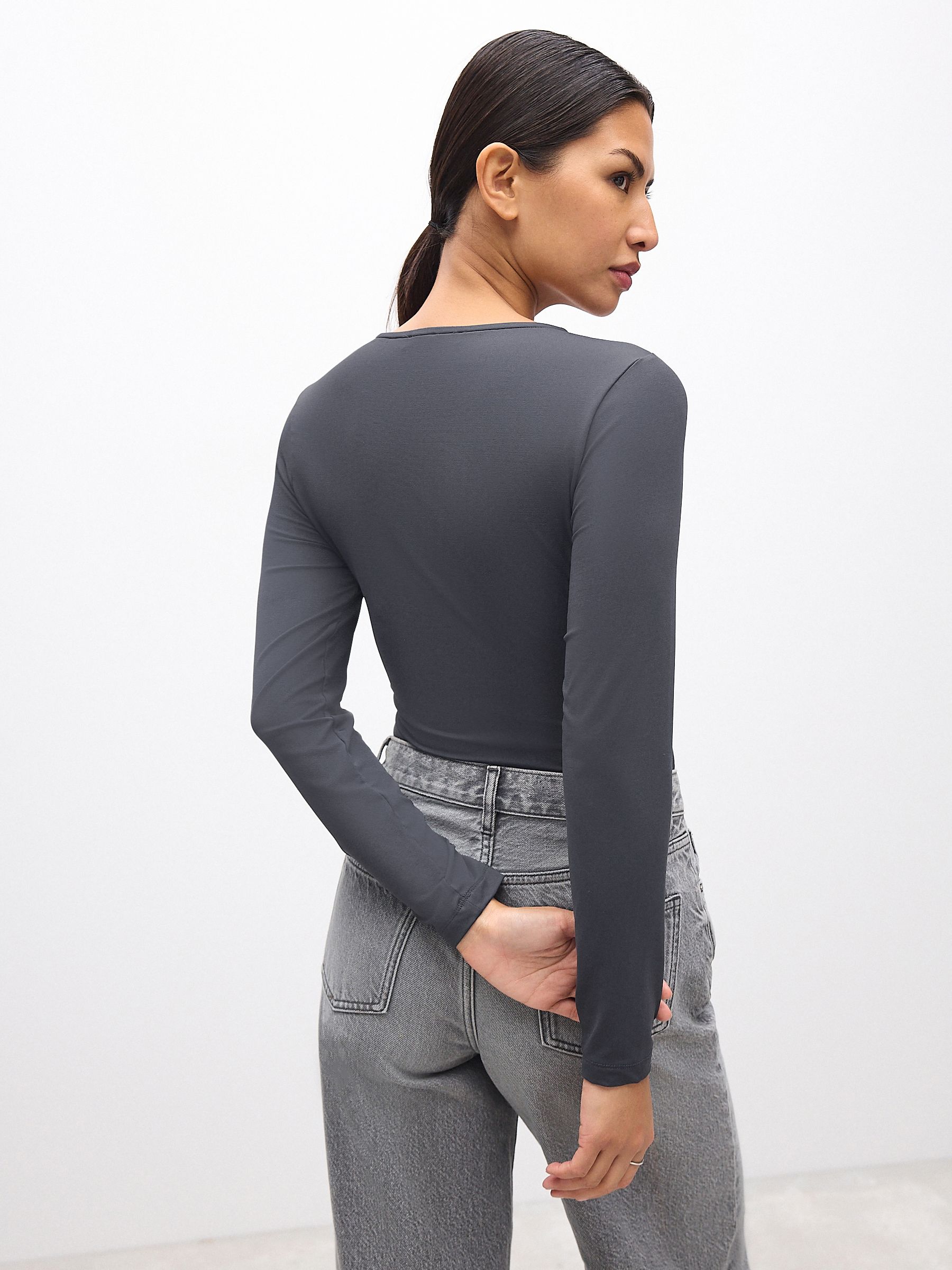 Buy Grey Soft Touch Long Sleeve Top from the Next UK online shop
