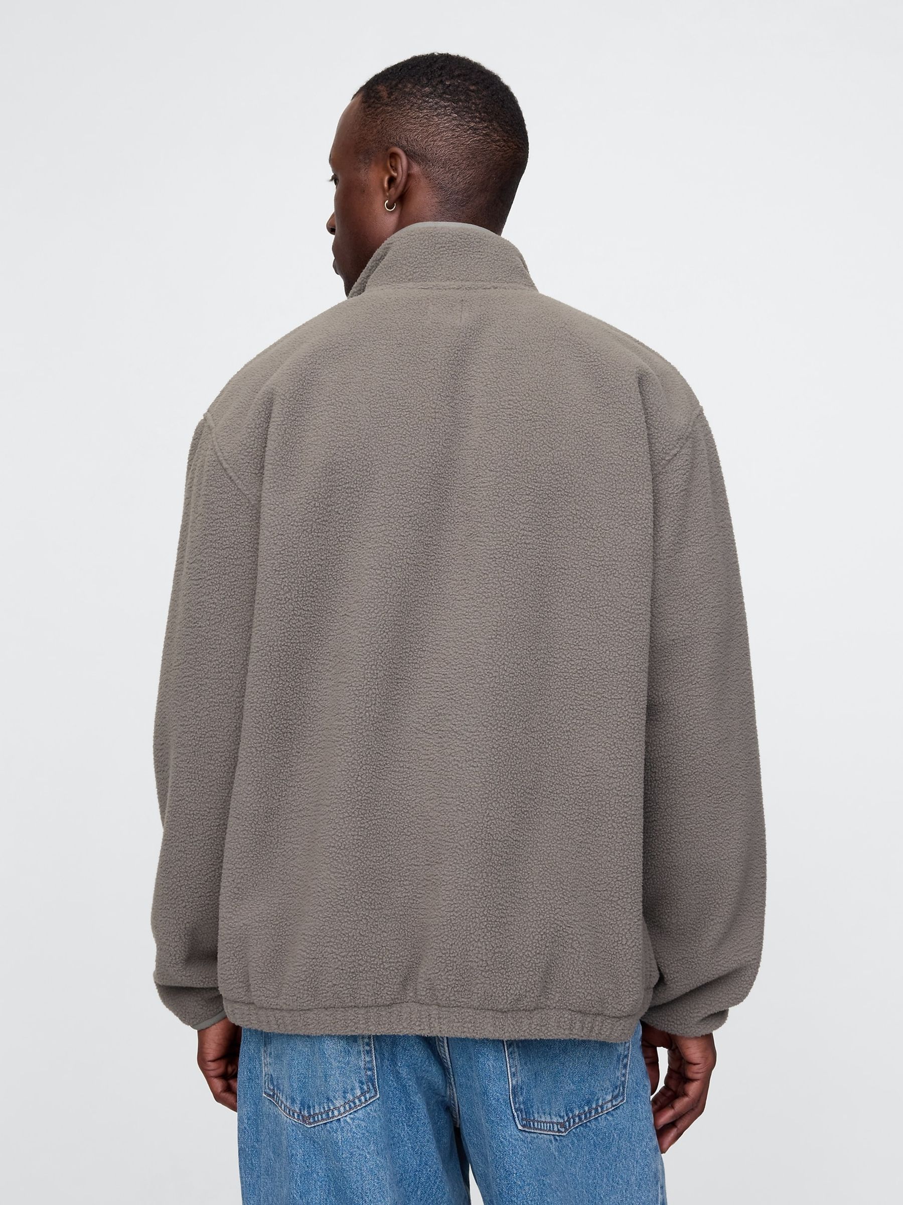 Buy Gap Grey Logo Arctic Fleece Zip Jacket from the Next UK online shop