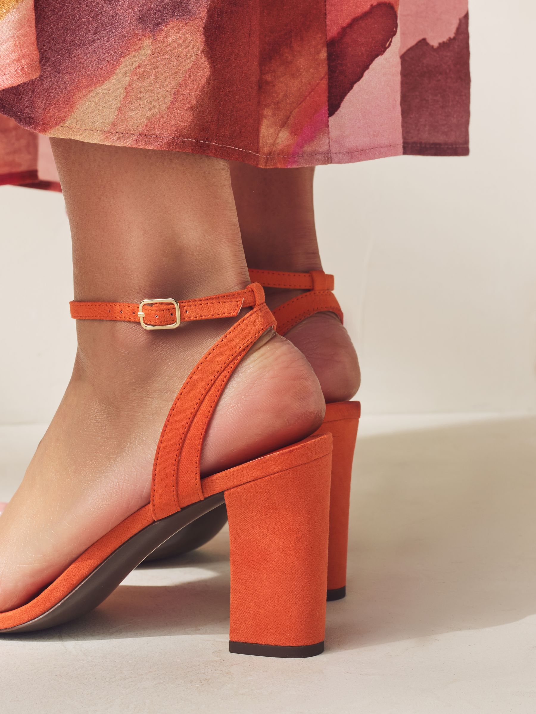 Buy Orange Standard/Wide Fit Forever Comfort® Block Heel Sandals from ...