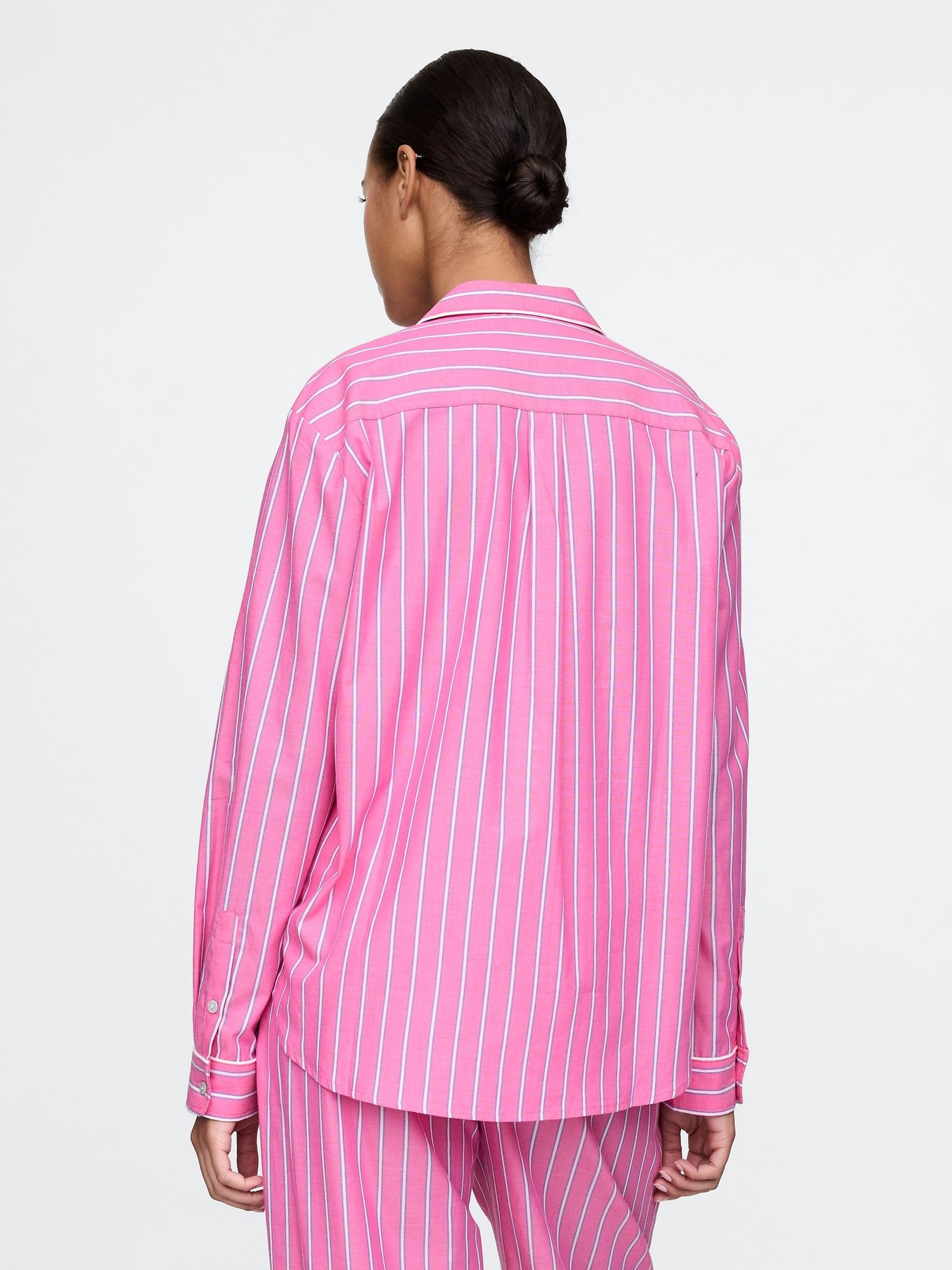 Buy Gap Pink Stripe Long Sleeve Poplin Pyjama Shirt from the Next UK ...