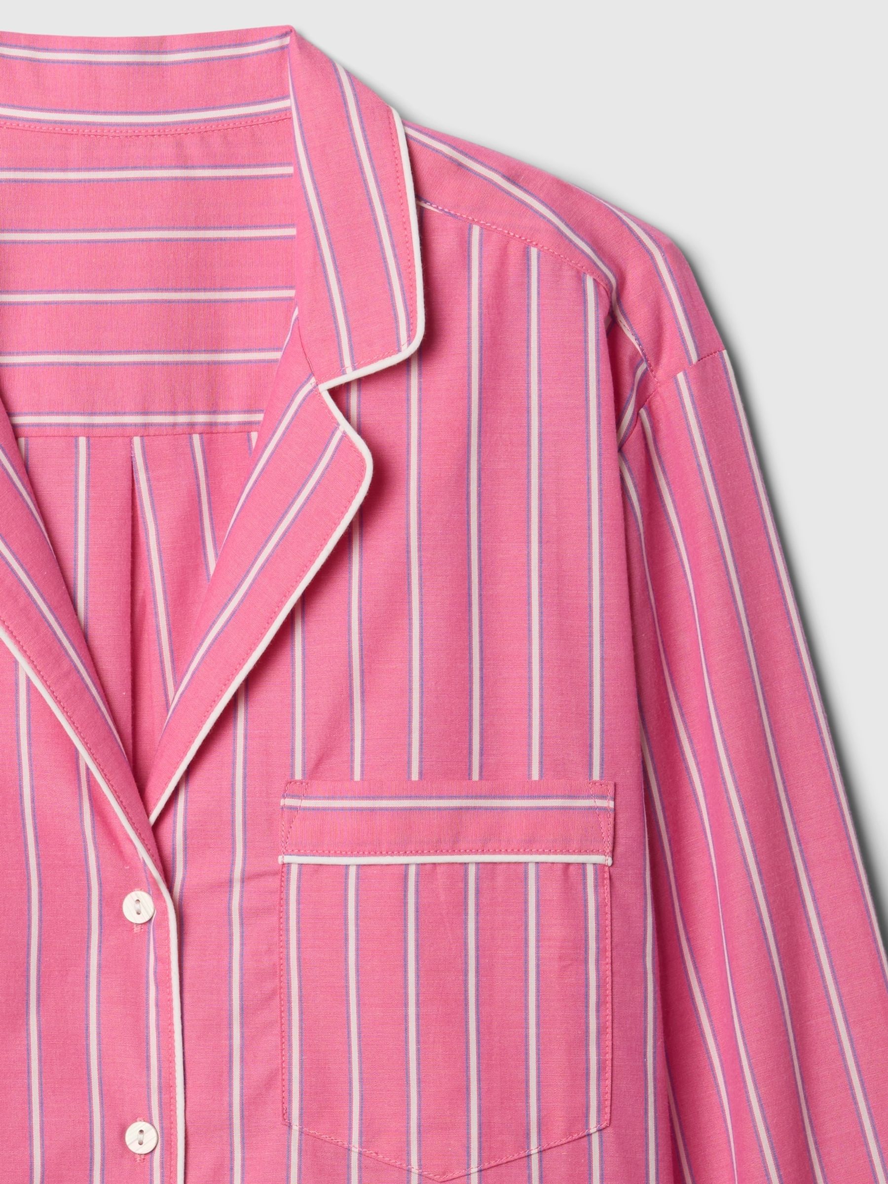 Buy Gap Pink Stripe Long Sleeve Poplin Pyjama Shirt from the Next UK ...