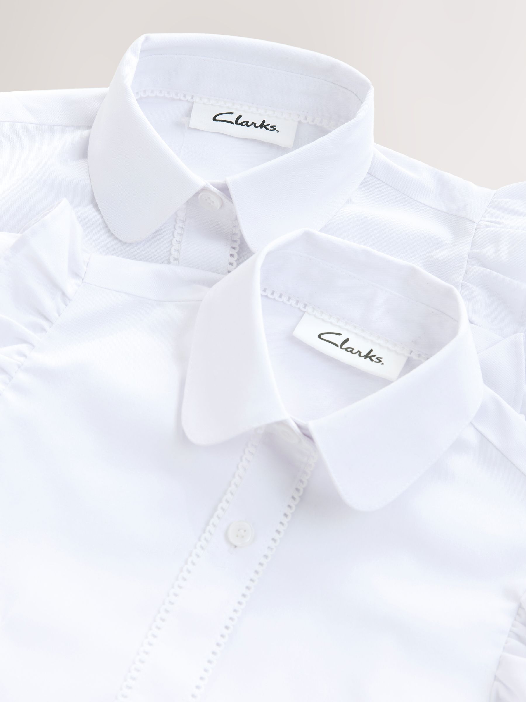Buy Clarks White Frill Short Sleeve School Shirts 2 Pack from the Next ...
