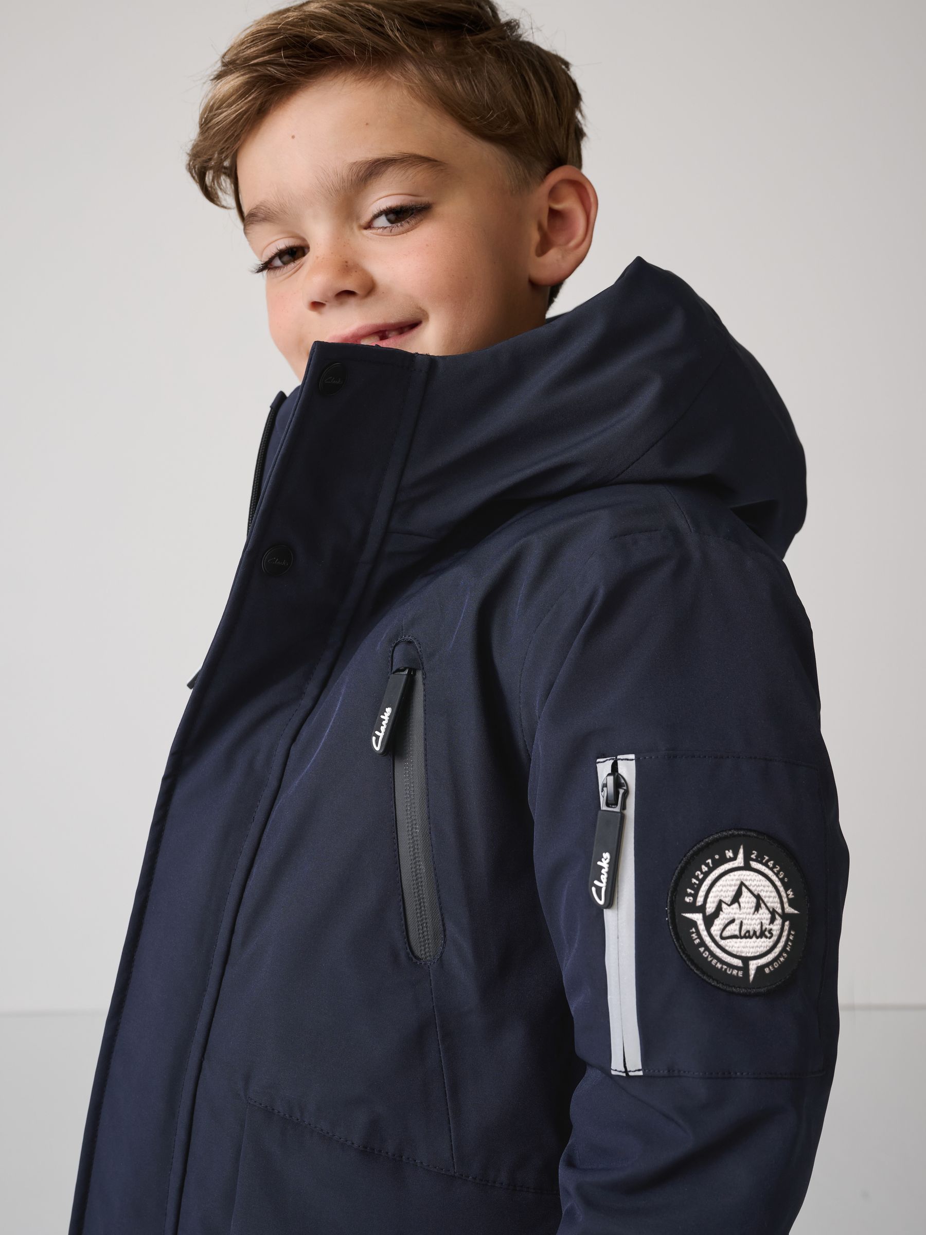 Buy Clarks Navy Waterproof Padded Boys Tech Coat from the Next UK ...