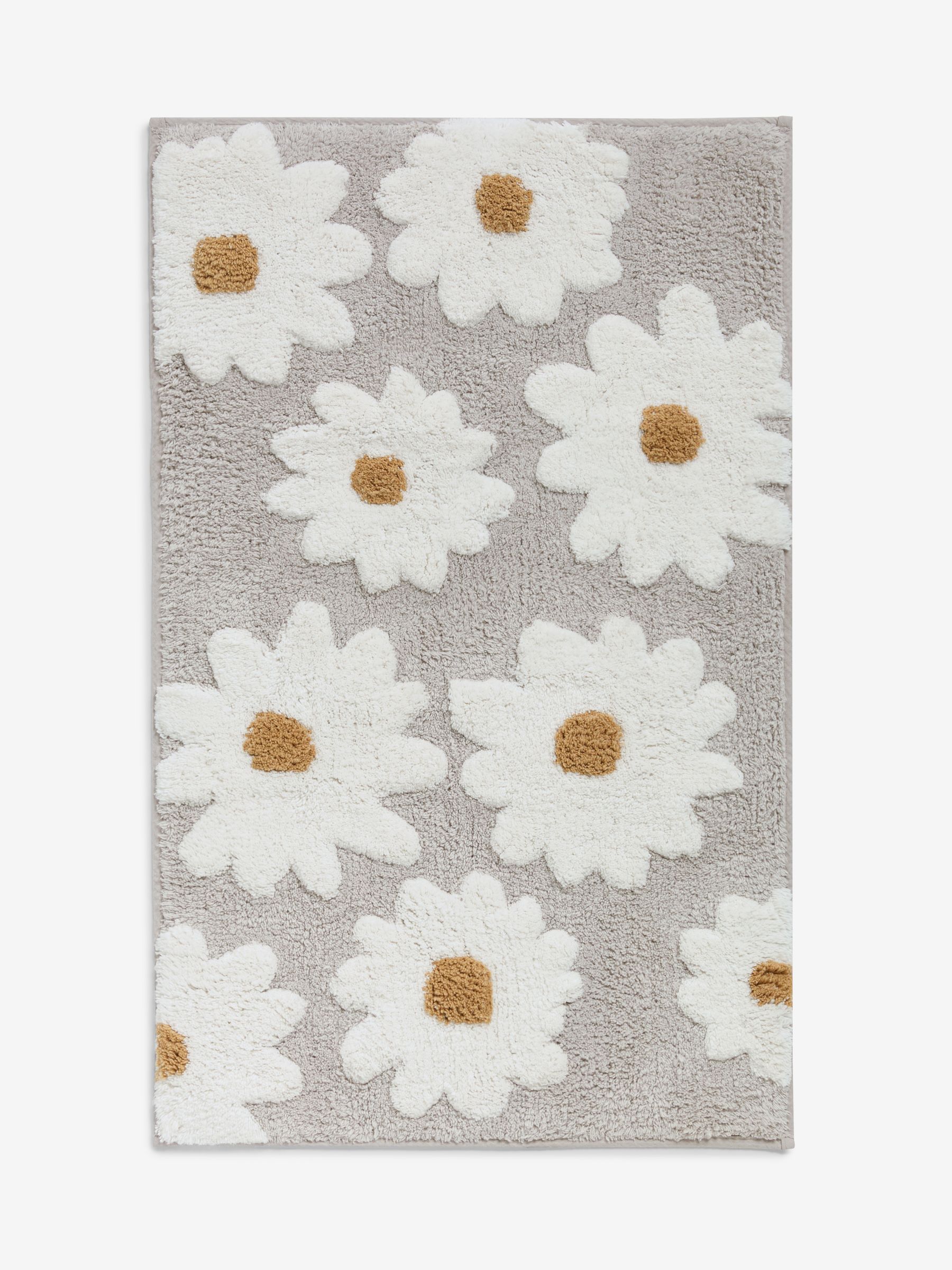 Buy Natural Grey Daisy 100% Cotton Bath Mat from Next Australia