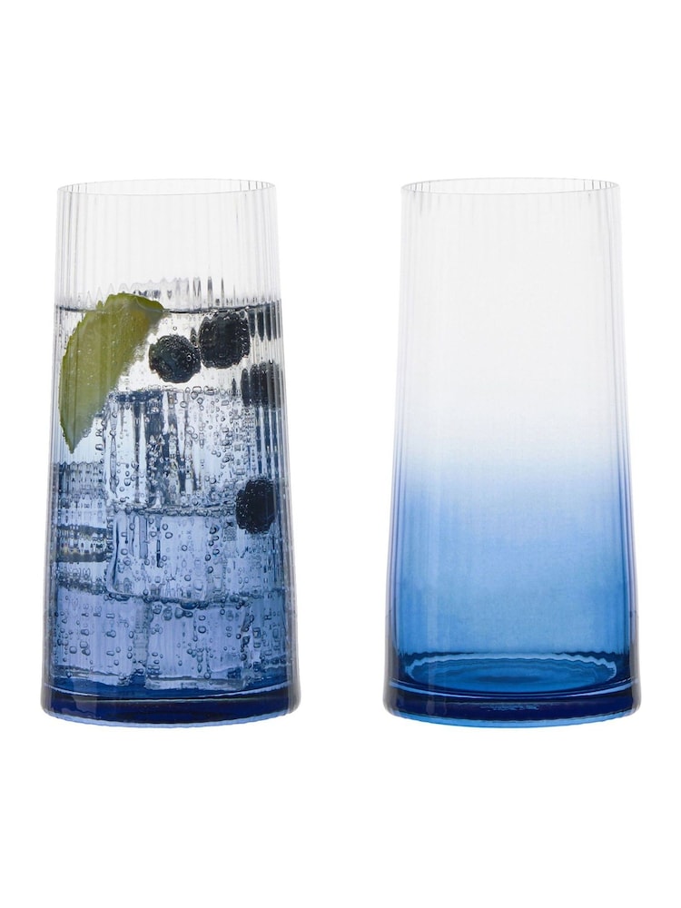 Buy Anton Studio Designs Set of 2 Blue Empire DOF Set of 2 Tall Tumbler ...