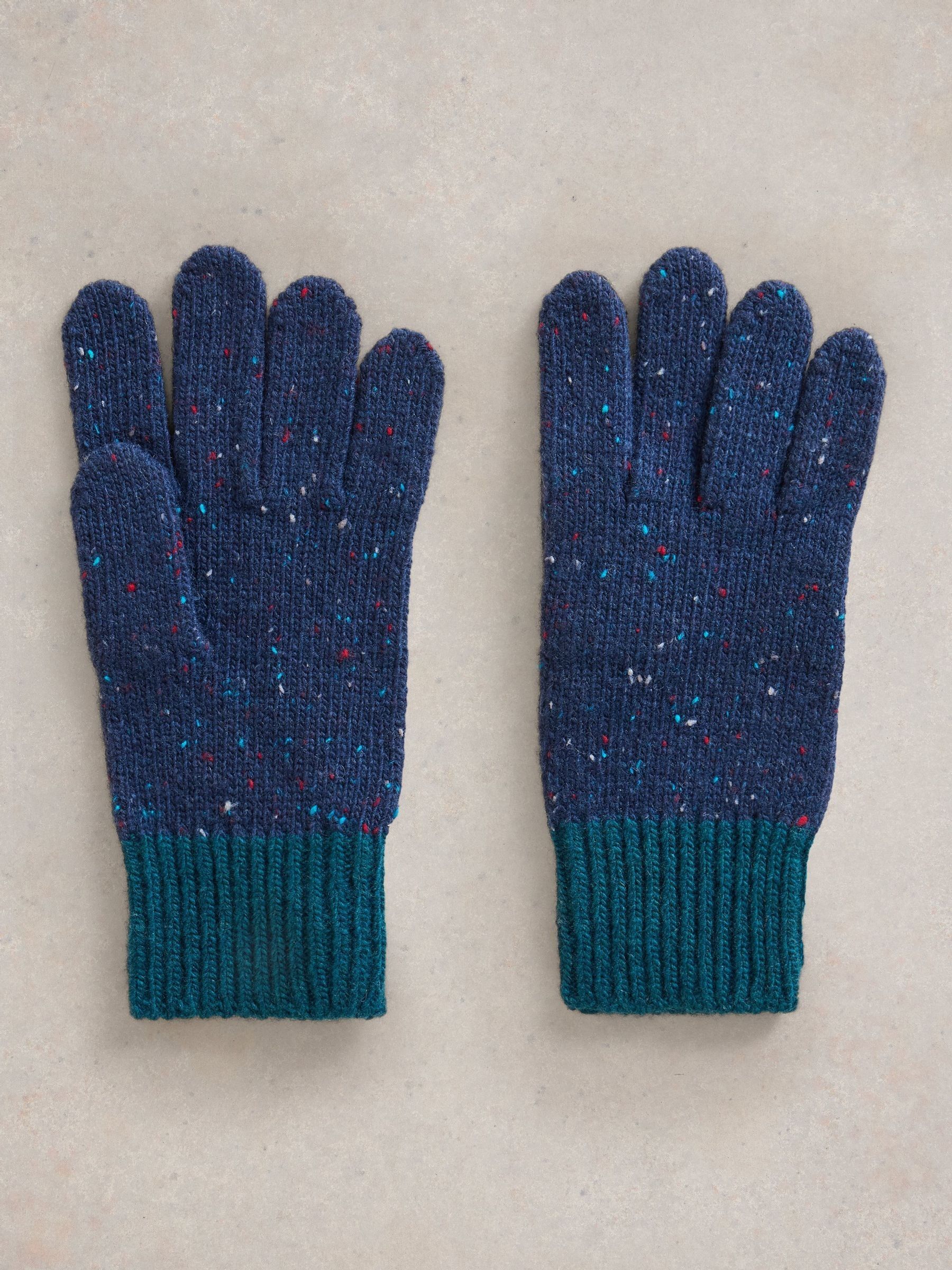 Buy White Stuff Blue Albie Knit Gloves from the Next UK online shop