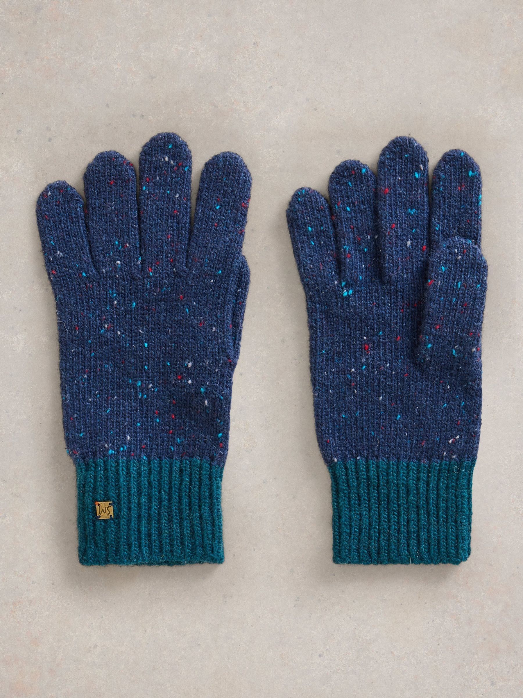 Buy White Stuff Blue Albie Knit Gloves from the Next UK online shop