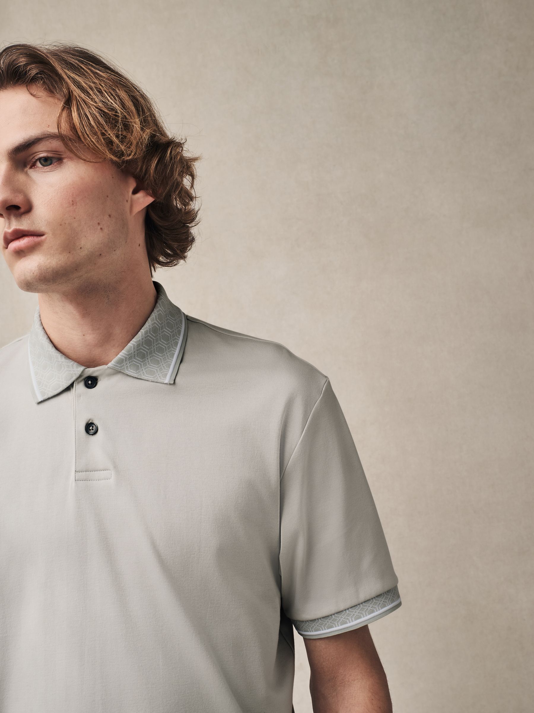 Buy Light Grey Short Sleeve Smart Collar Polo Shirt from the Next UK ...