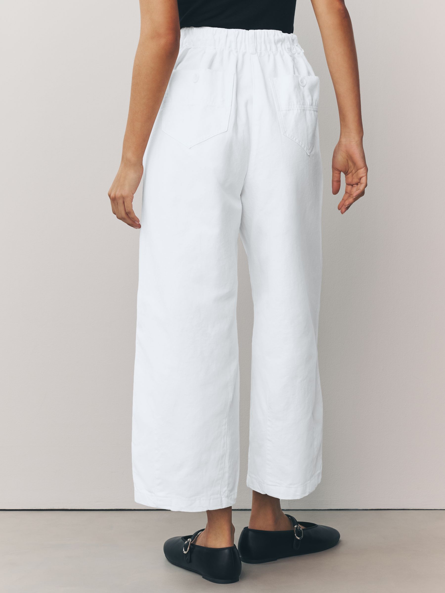 Buy White Elasticated Waist Barrel Leg Trousers from the Next UK online ...