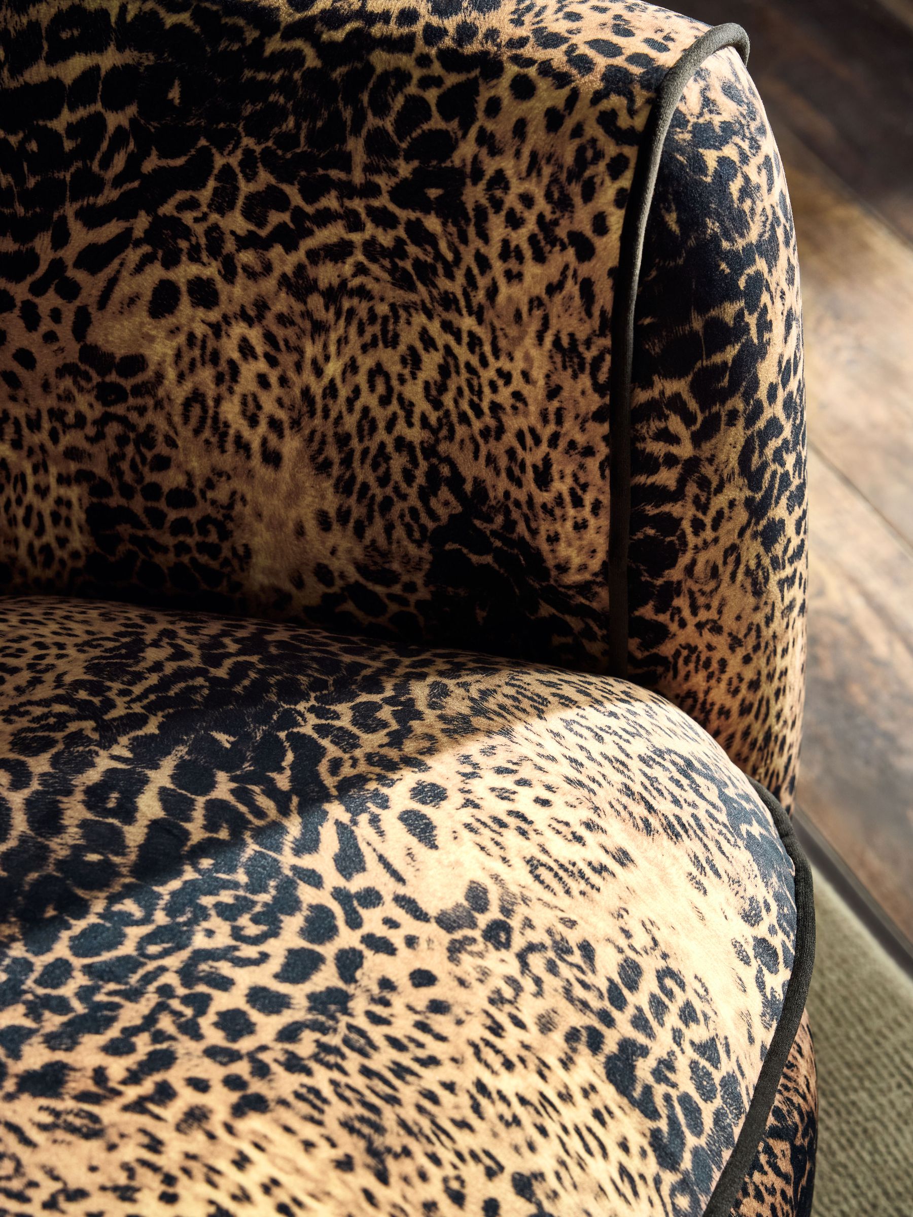 Buy Opulent Velvet Leopard Print Emilie Swivel Accent Chair from the ...
