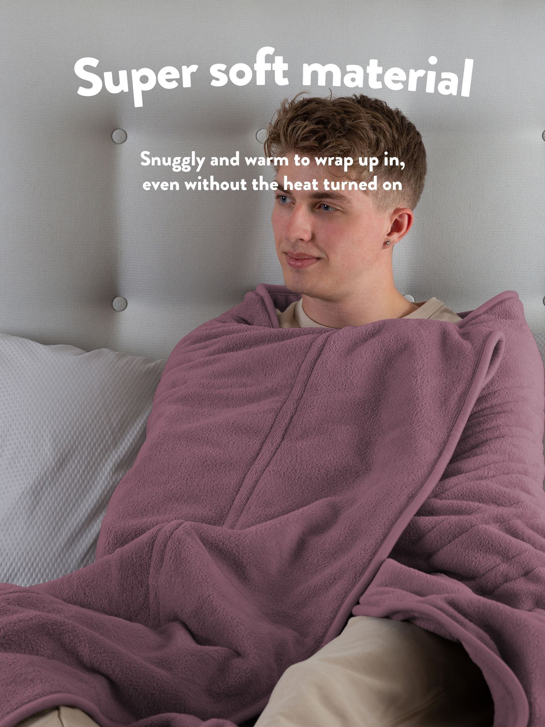 Buy Slumberdown Purple Comfy Hugs 10 Temperature Settings Heated Throw ...