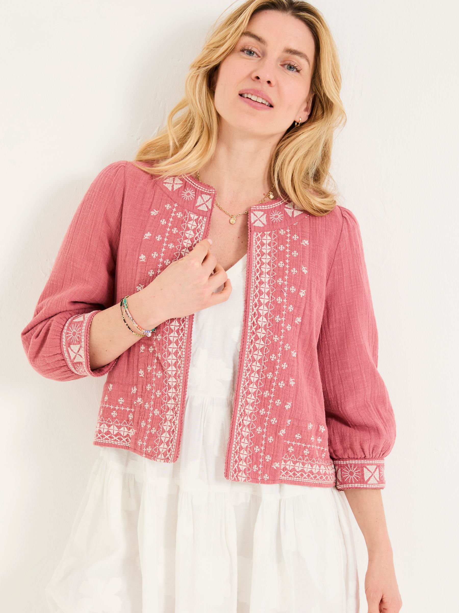 Buy FatFace Zoe Pink Embroidered Jacket from the Next UK online shop
