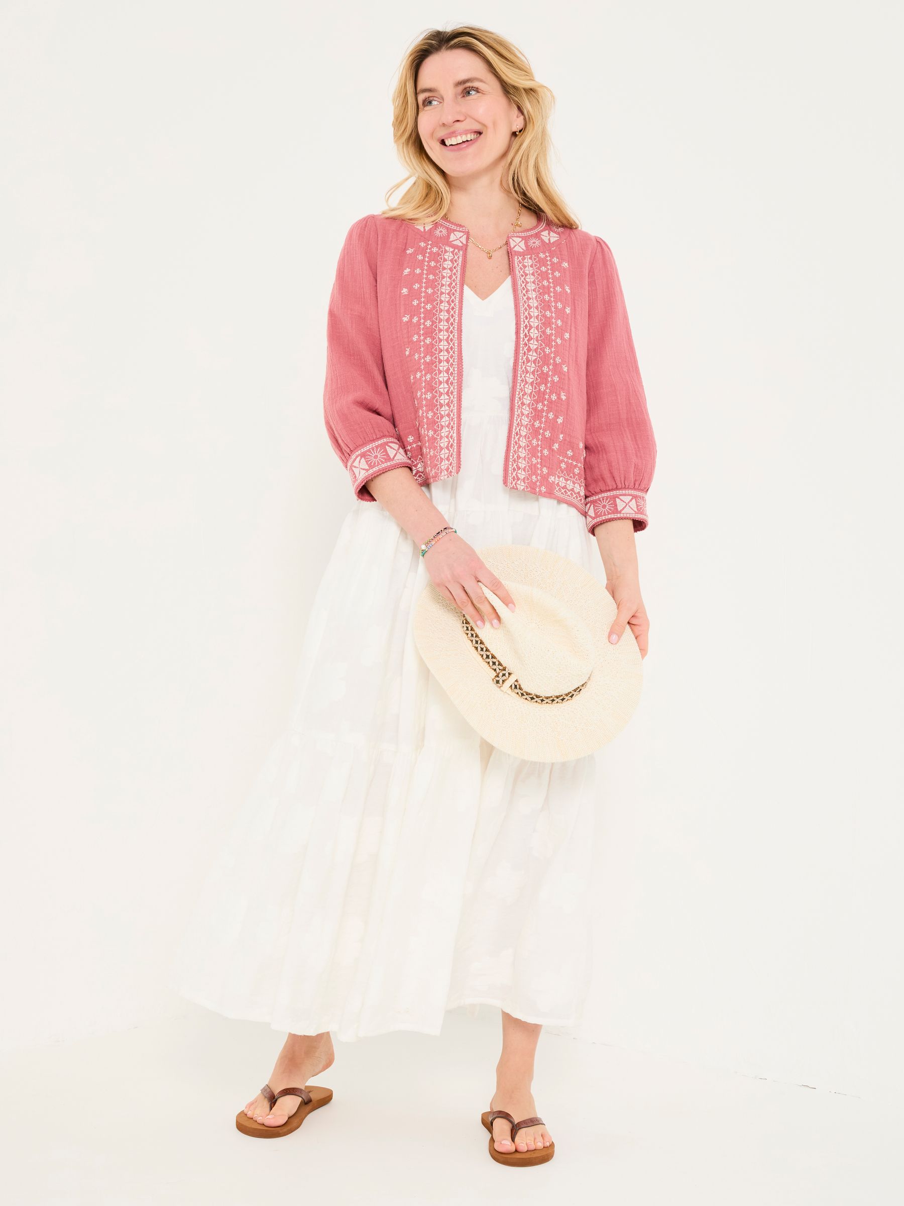 Buy FatFace Zoe Pink Embroidered Jacket from the Next UK online shop