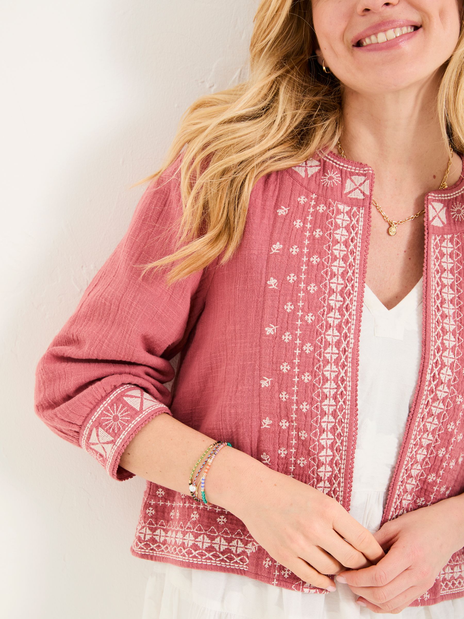 Buy FatFace Zoe Pink Embroidered Jacket from the Next UK online shop