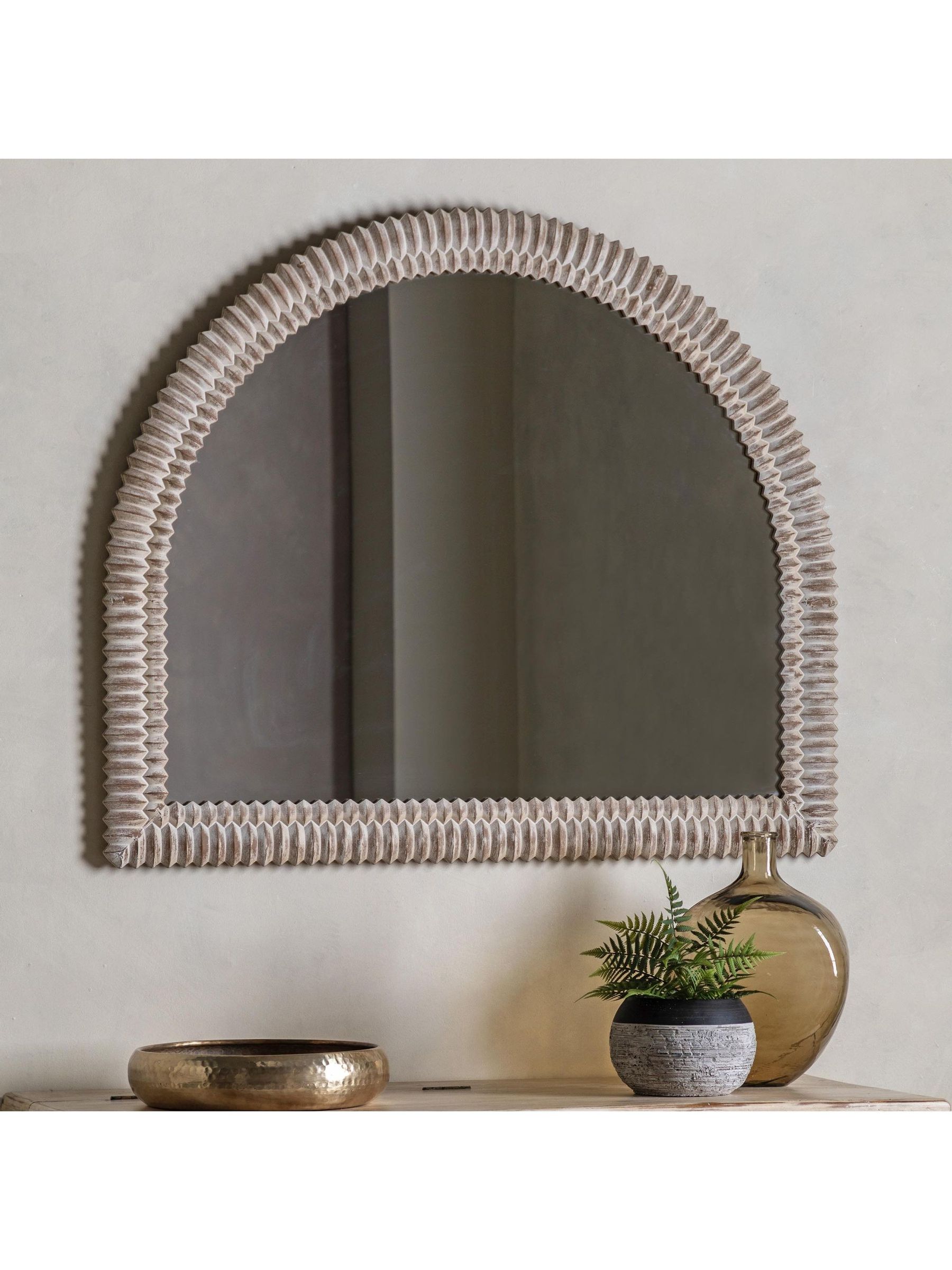 Buy Gallery Home White Lyle Arch Overmantle Mirror from the Next UK ...
