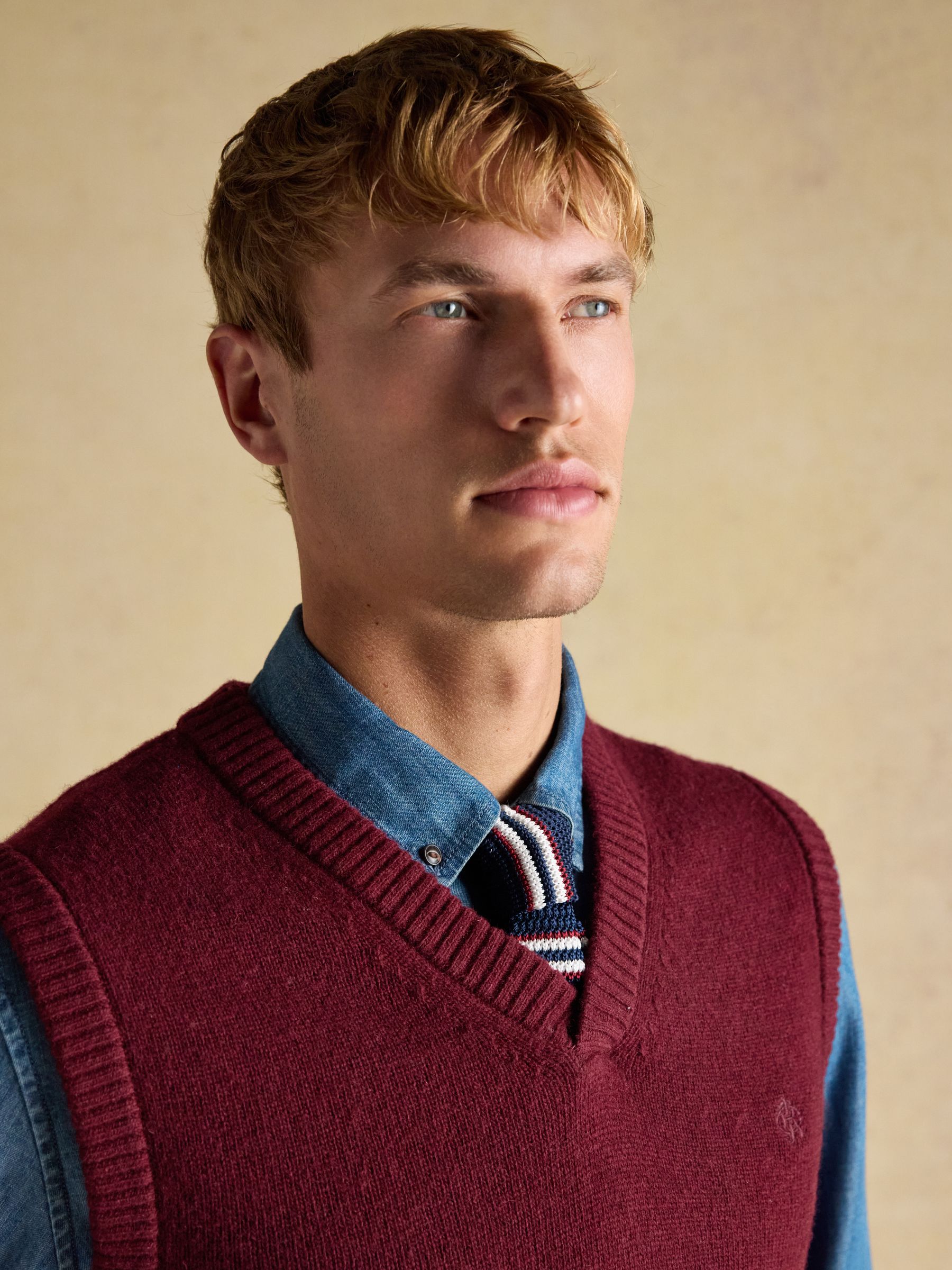 Buy Joules Highland Burgundy Red Wool-Rich Knitted Tank Top from the ...