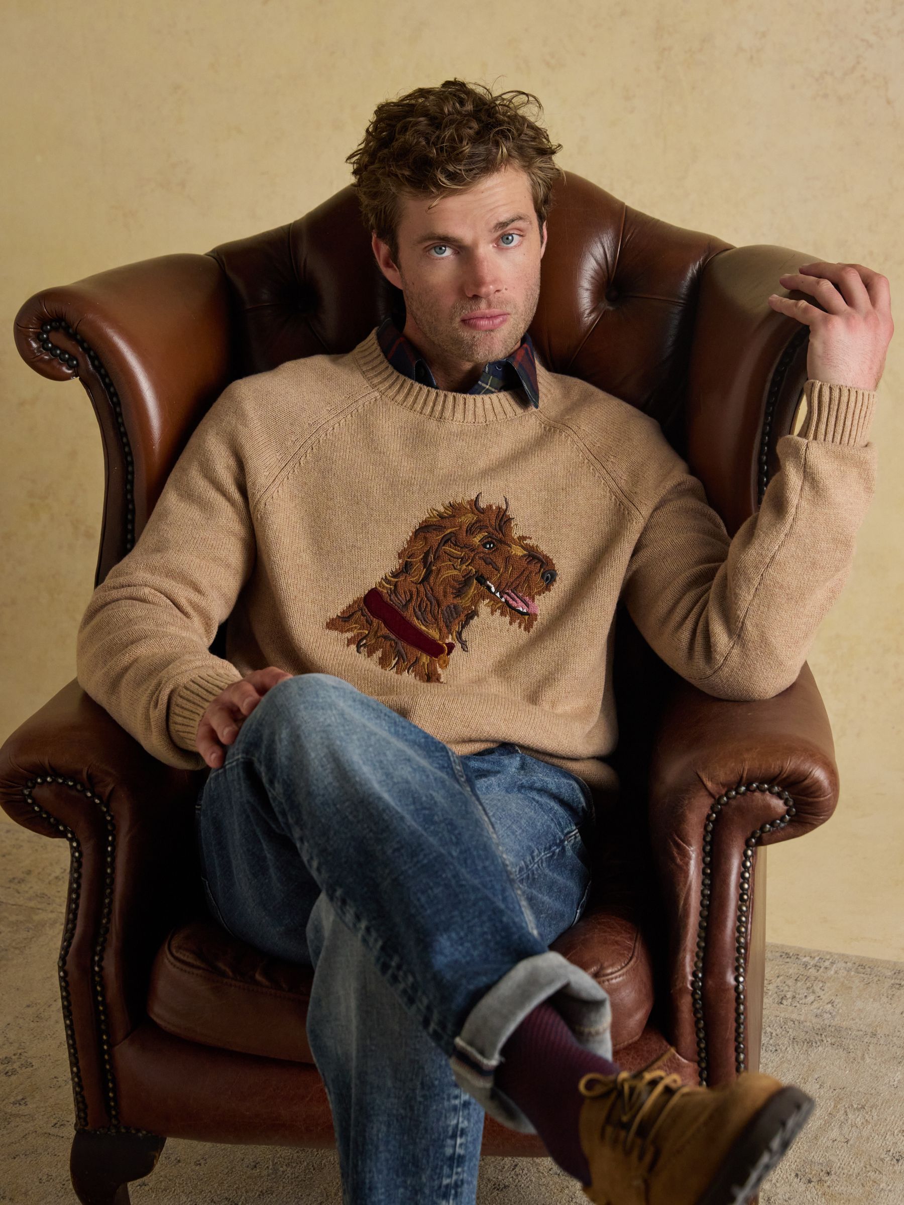 Buy Unisex Oatmeal Irish Wolf Hound Jumper from the Next UK online shop