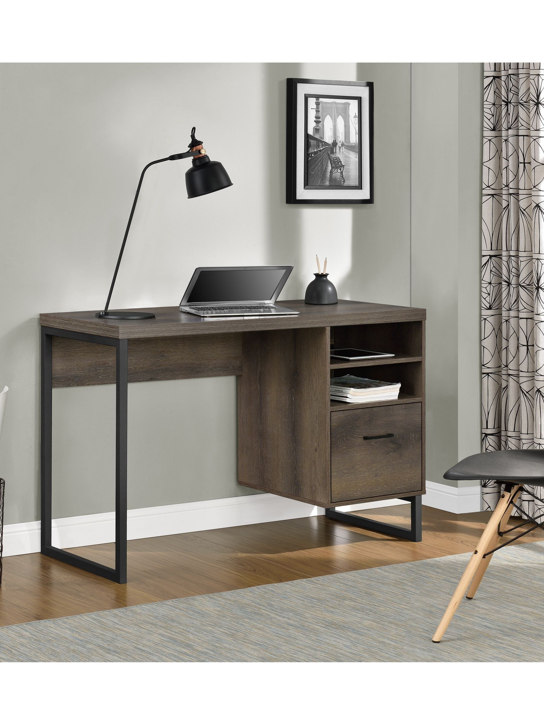 Buy Dorel Home Medium Brown Candon Office Desk with Storage from the ...