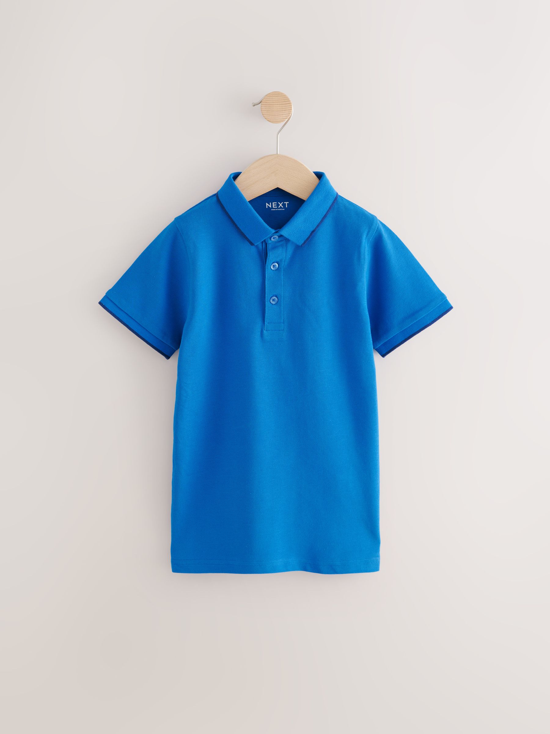 Buy White/ Cobalt Blue/ Navy Short Sleeve Polo Shirts 3 pack (3-16yrs ...