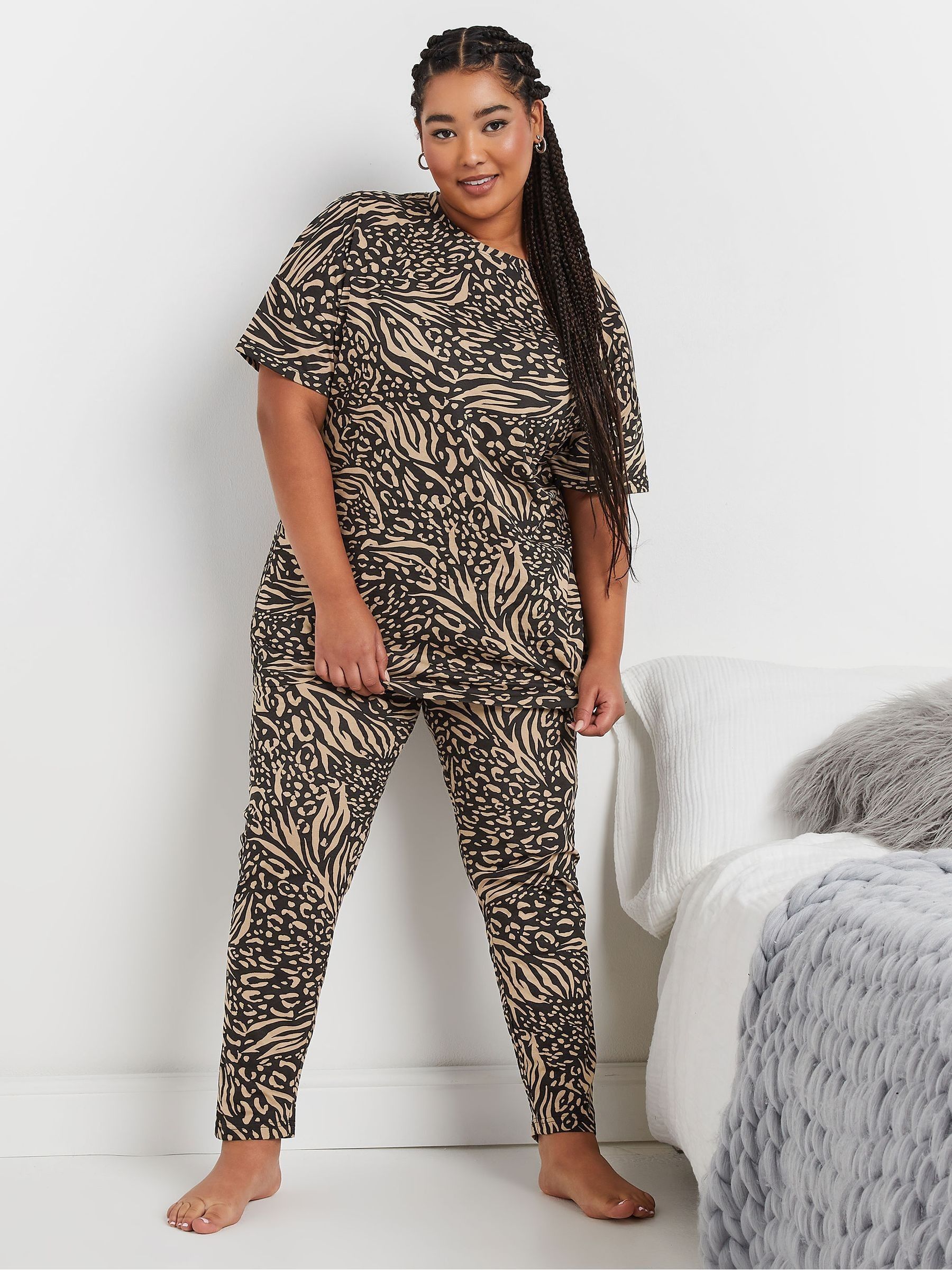 Buy Yours Curve Animal 100% Cotton Animal Patchwork Short Sleeve ...