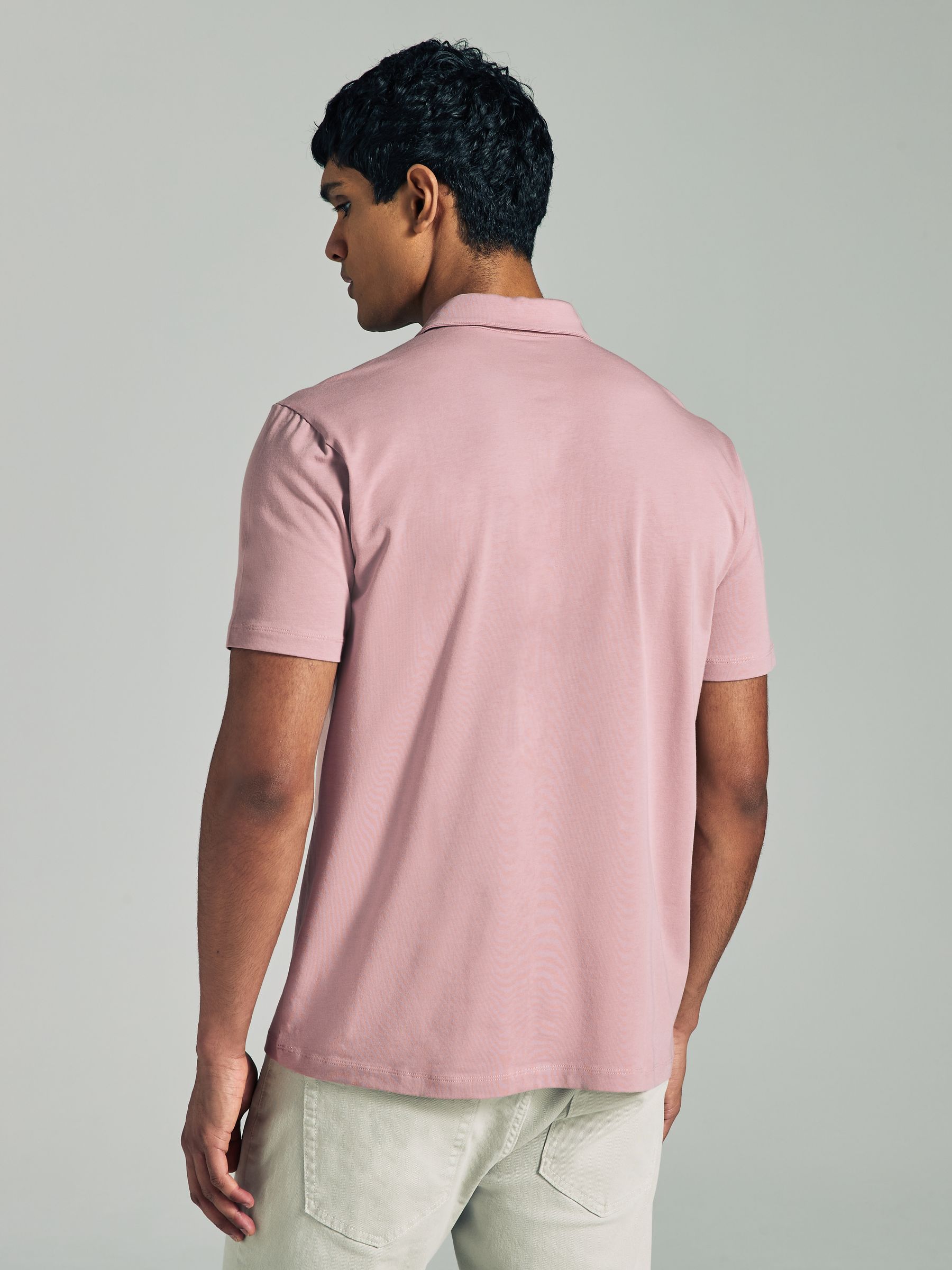 Buy Navy/Grey/Pink Plain Short Sleeve Jersey Polo Shirts 3 Pack from ...