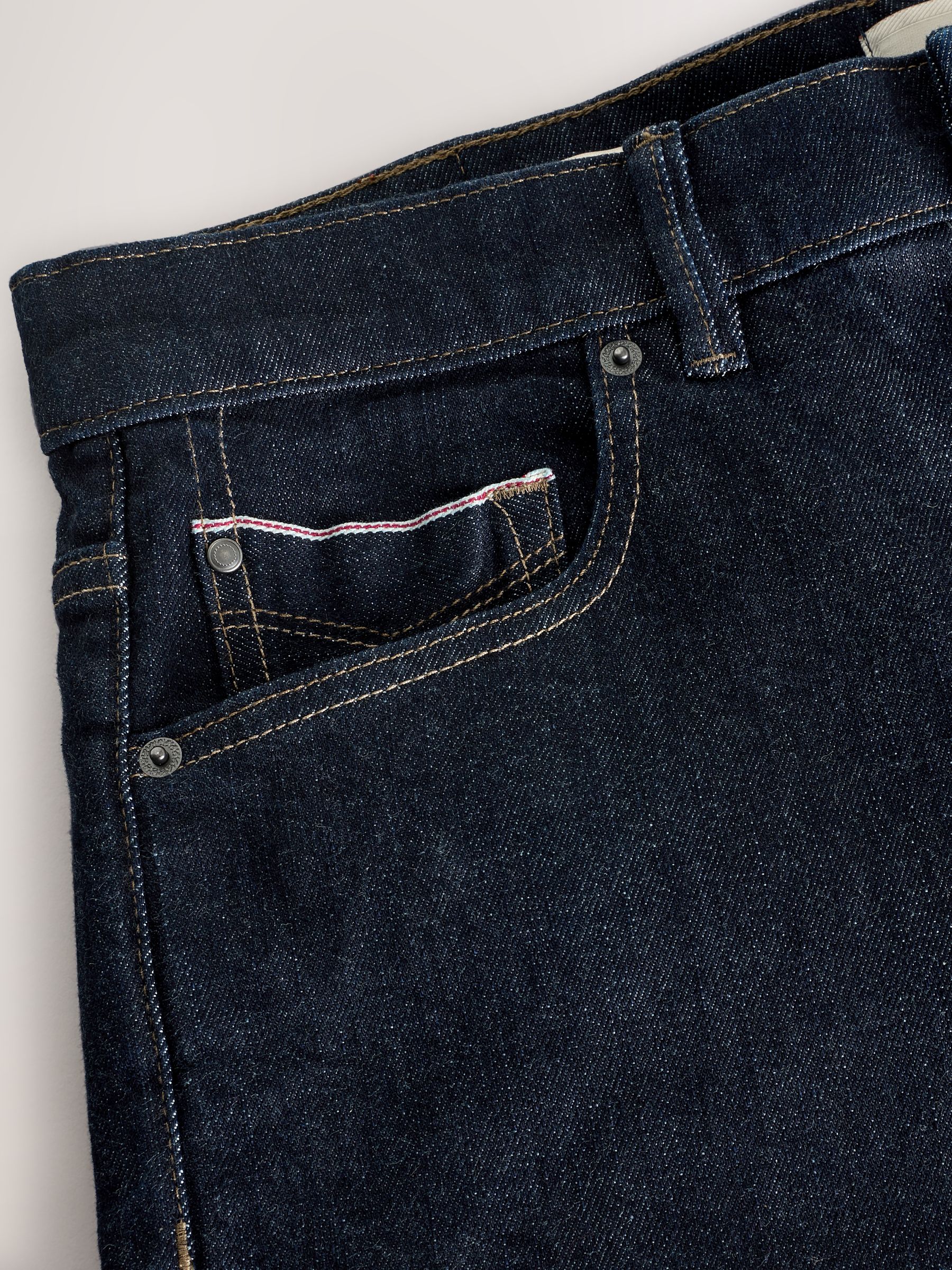 Buy Blue Indigo Rinse Slim Fit Signature Selvedge Denim Jeans from the ...