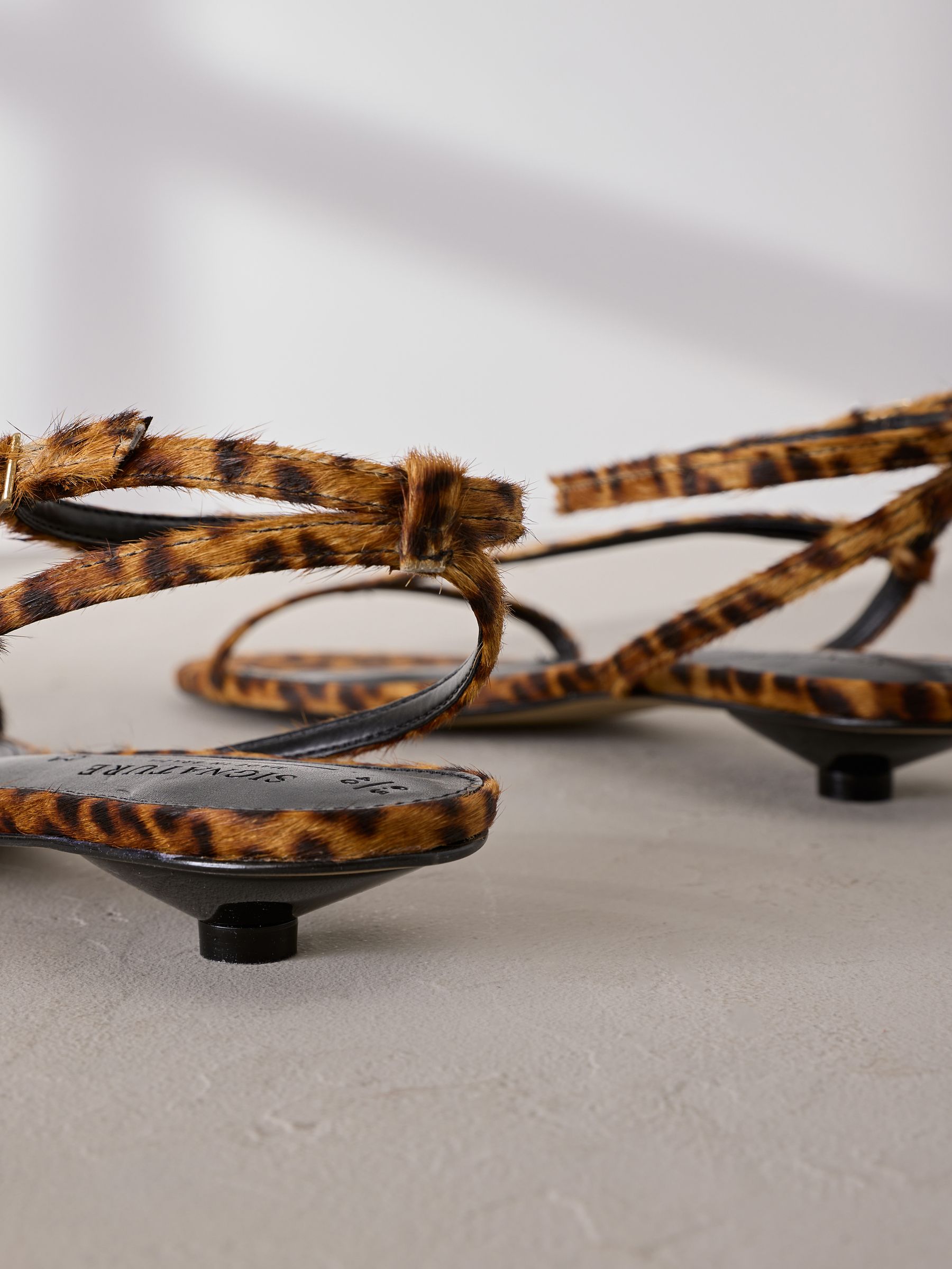 Buy Leopard Print Leather Signature Strappy Sandals from the Next UK ...