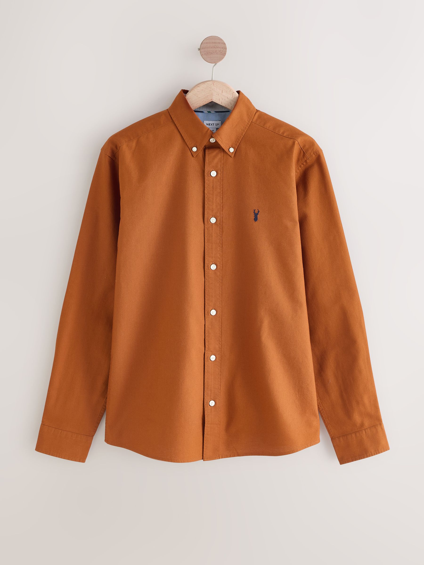 Buy Orange 100% Cotton Ginger Long Sleeves Oxford Shirt from the Next ...