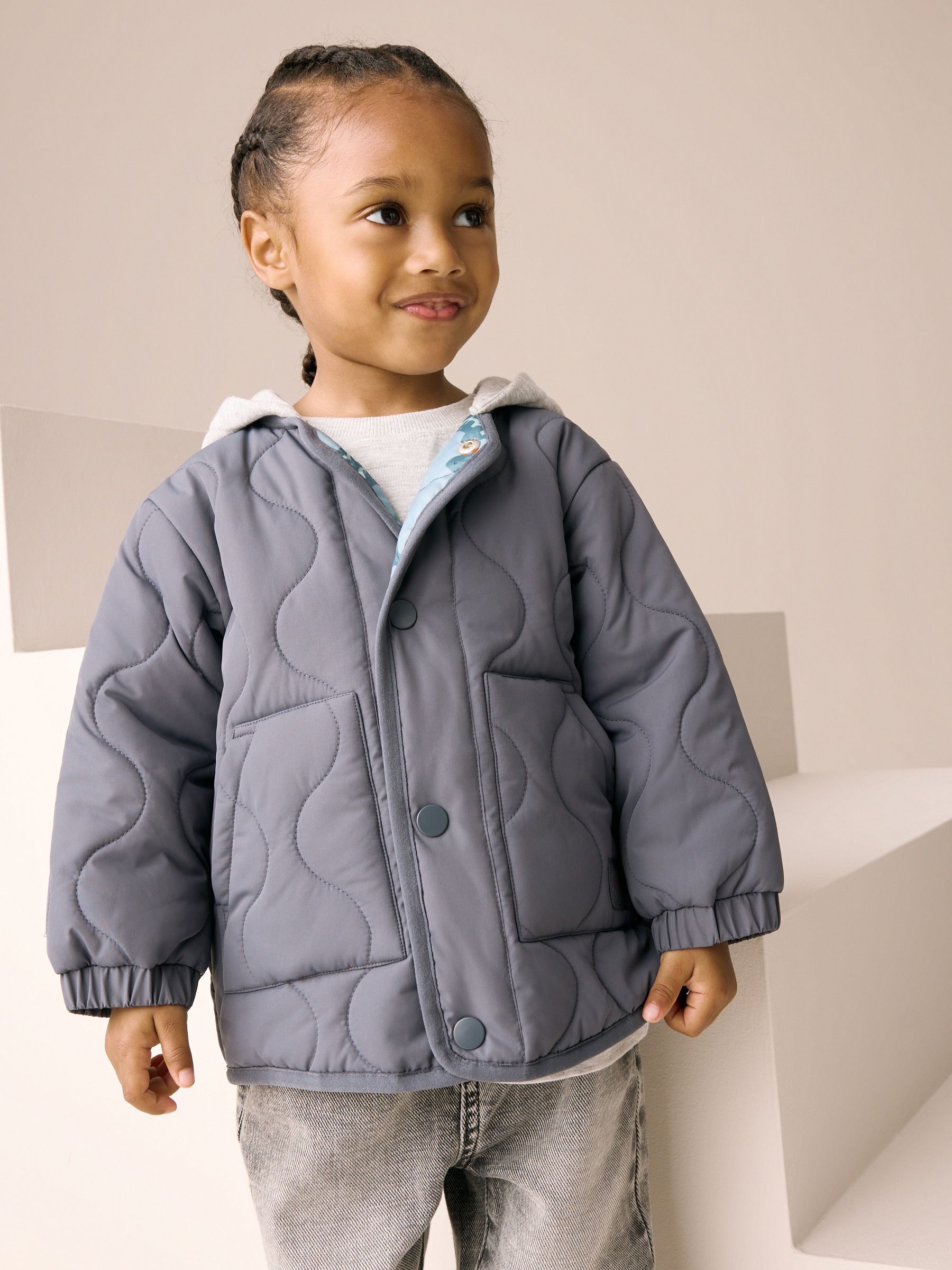 Buy Grey Quilted Jacket (3mths-7yrs) from Next Saudi Arabia