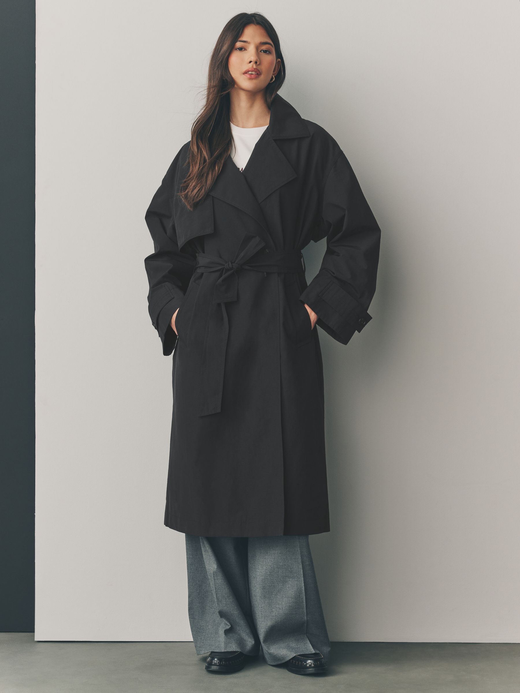 Buy Black Shower Resistant Trench Coat from Next Israel