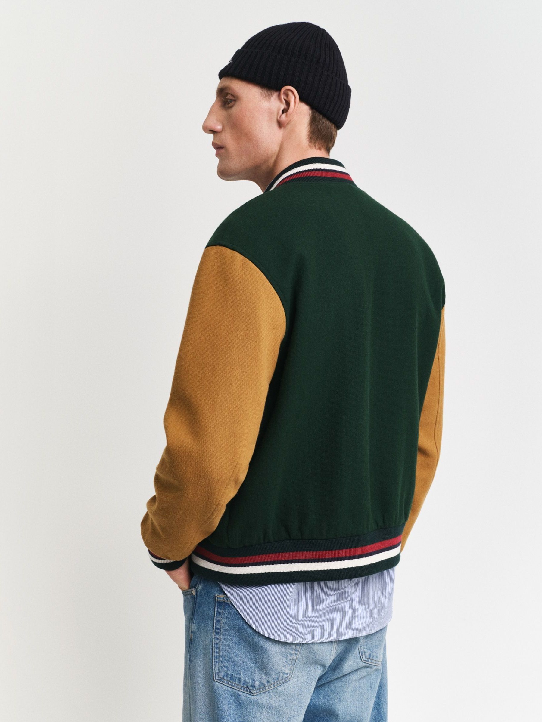 Buy GANT Green Wool Blend Varsity Jacket from the Next UK online shop